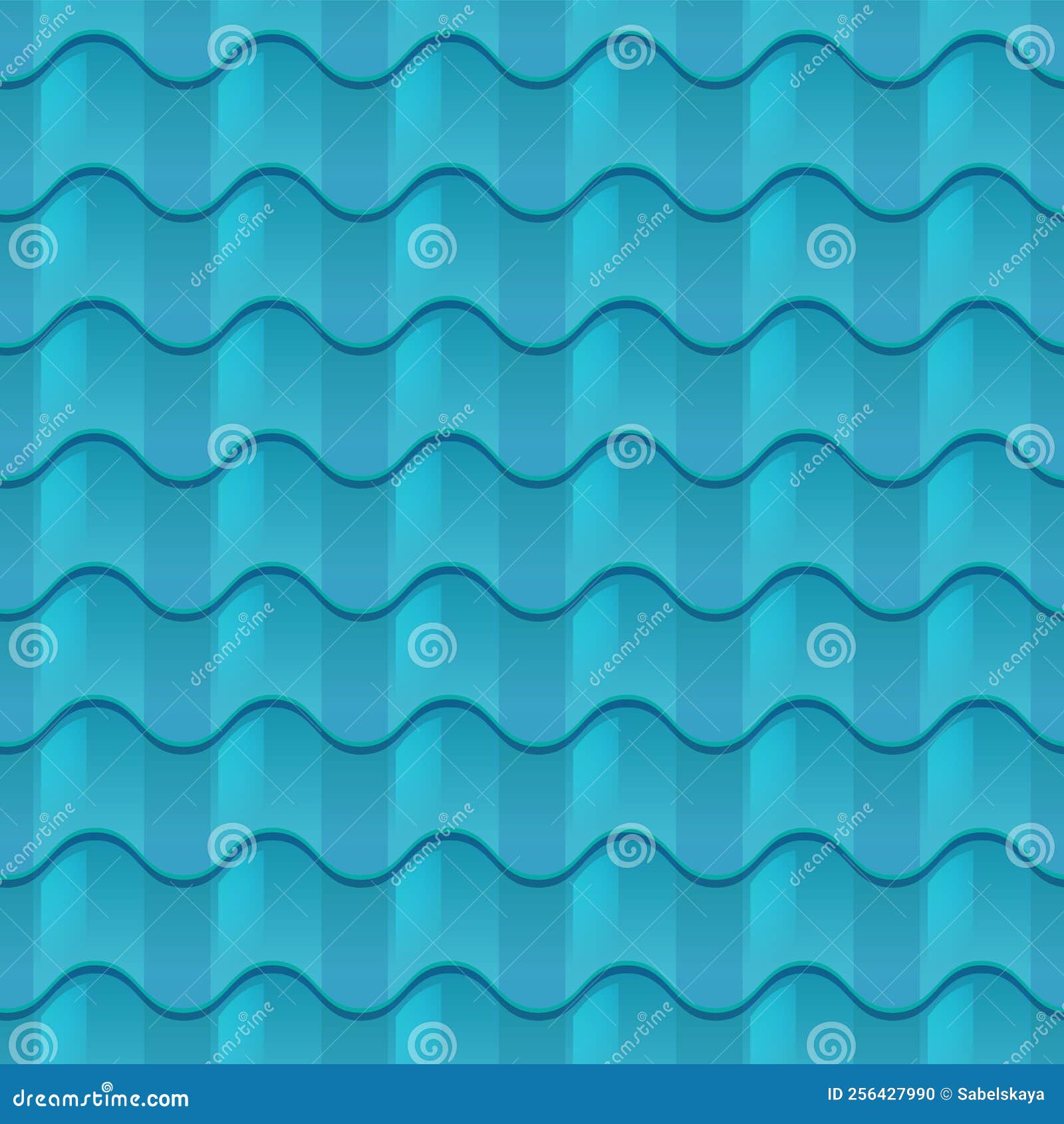 Seamless Pattern of Roof Tiles in Blue Color Realistic Vector ...