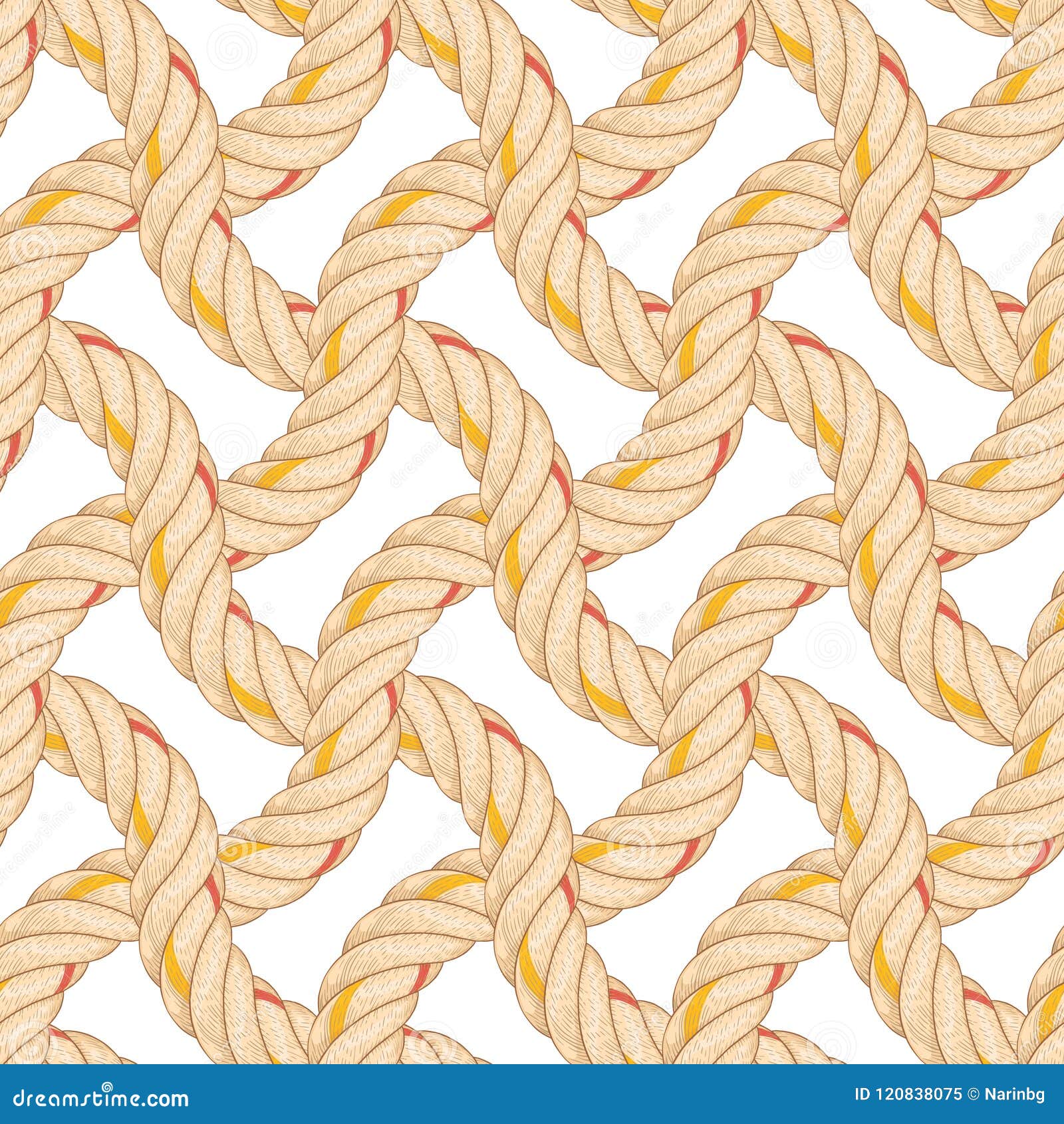 Seamless Pattern with Rope Bending. Stock Vector - Illustration of ...