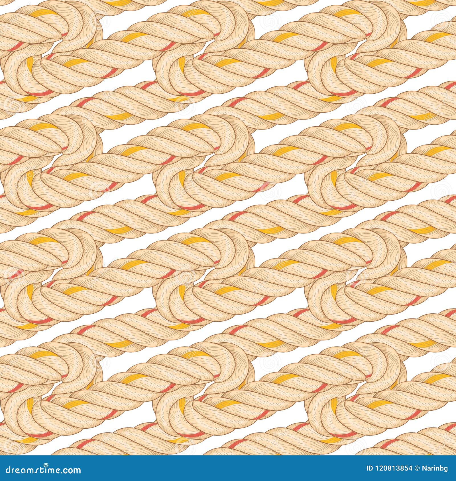 Seamless Pattern with Rope Bending. Stock Vector - Illustration of ...