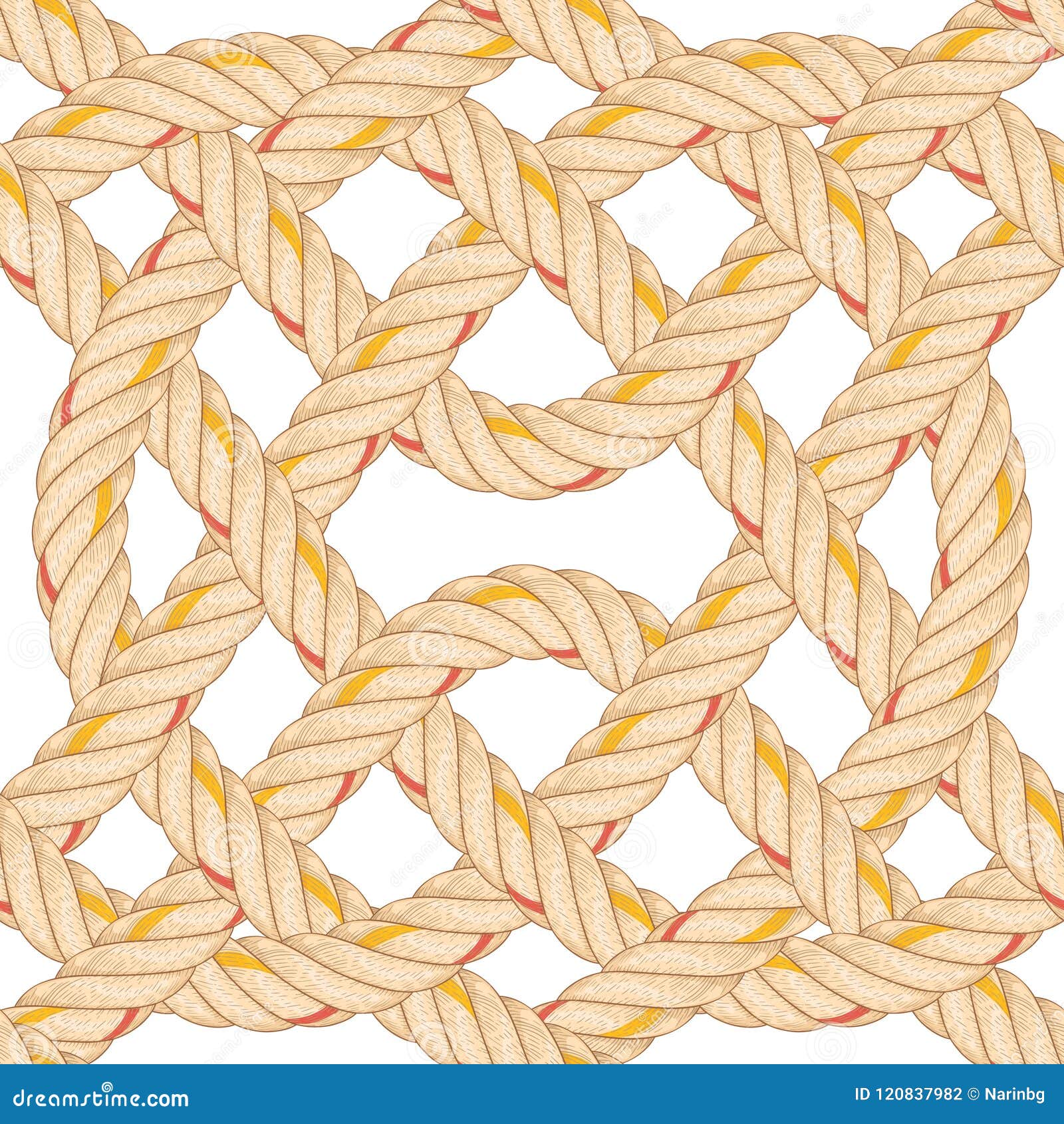 Seamless Pattern with Rope Bending. Stock Vector - Illustration of ...