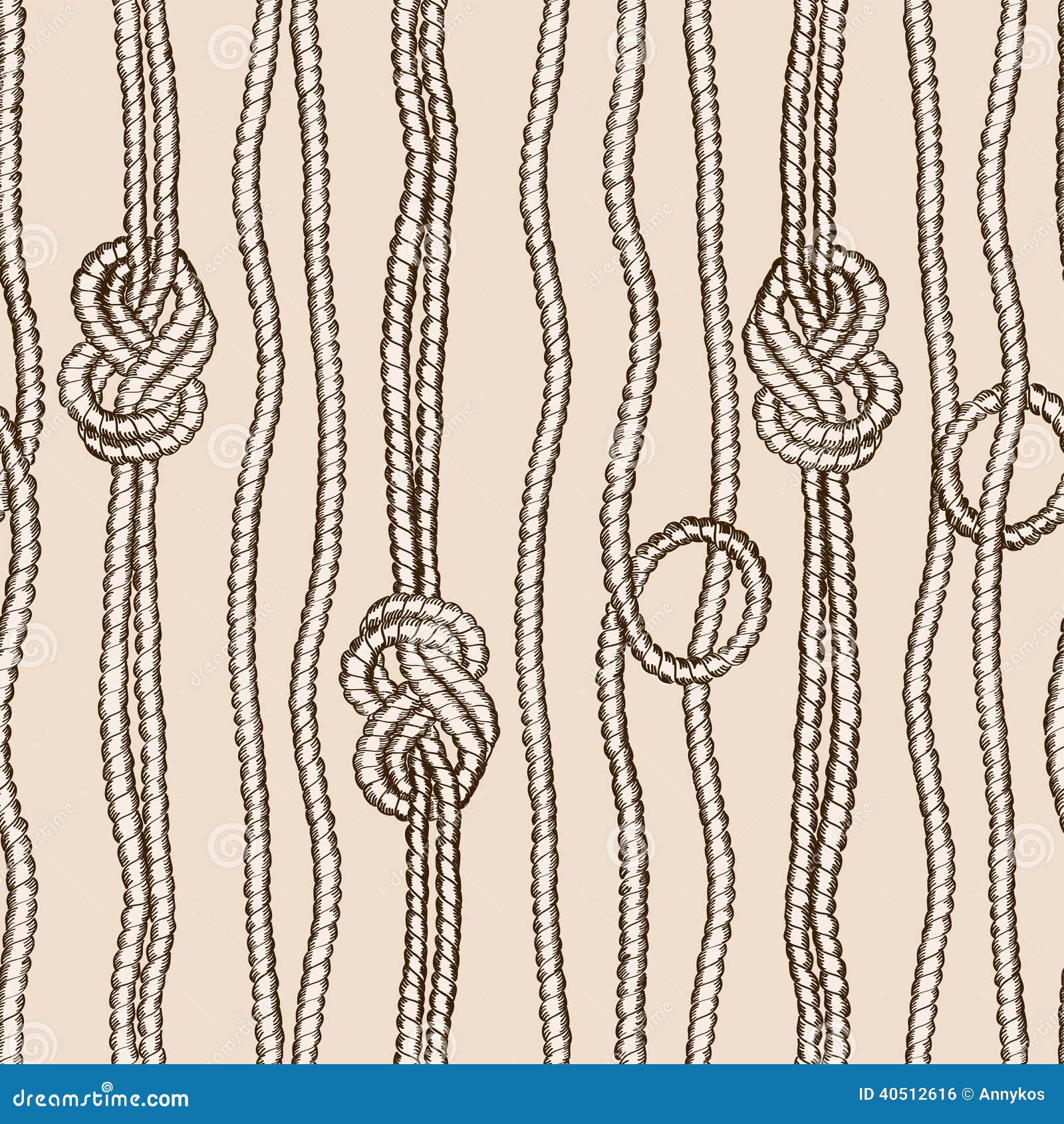 Seamless Pattern of Ropes with Marine Knots Stock Vector - Illustration ...