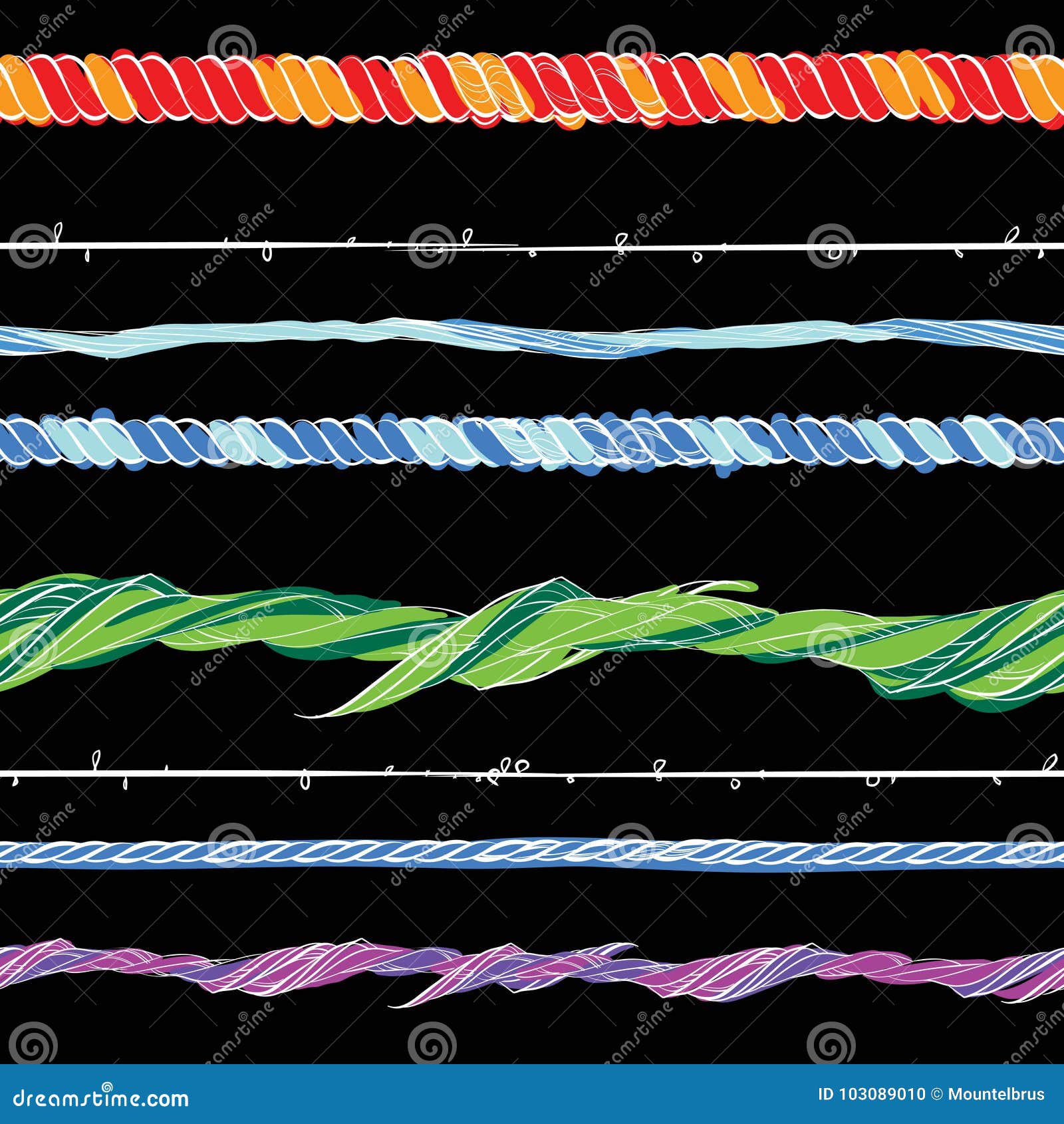 Seamless Pattern with Ropes Stock Vector - Illustration of handmade ...
