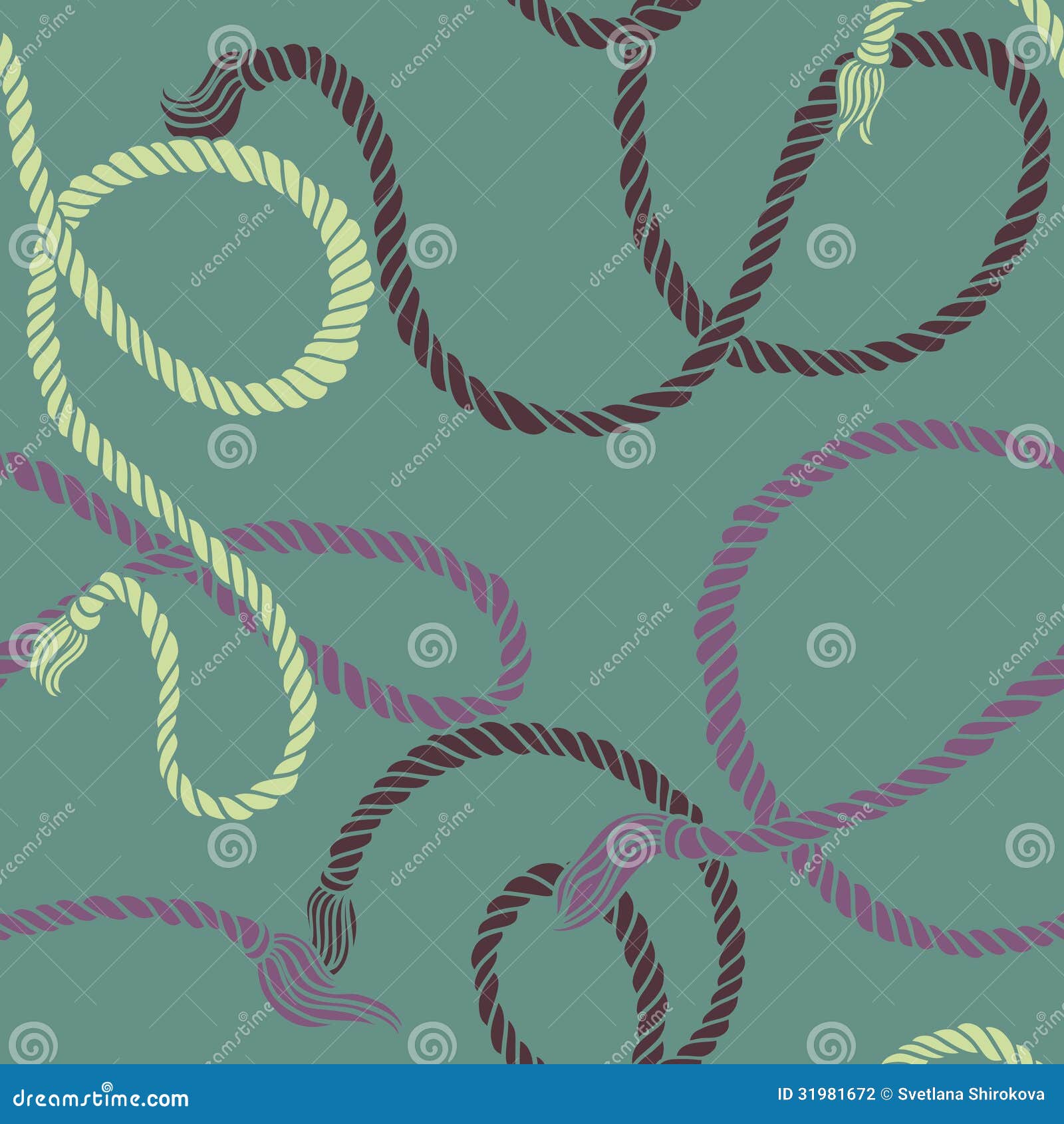 Seamless Pattern with Ropes Stock Vector - Illustration of marine, line ...
