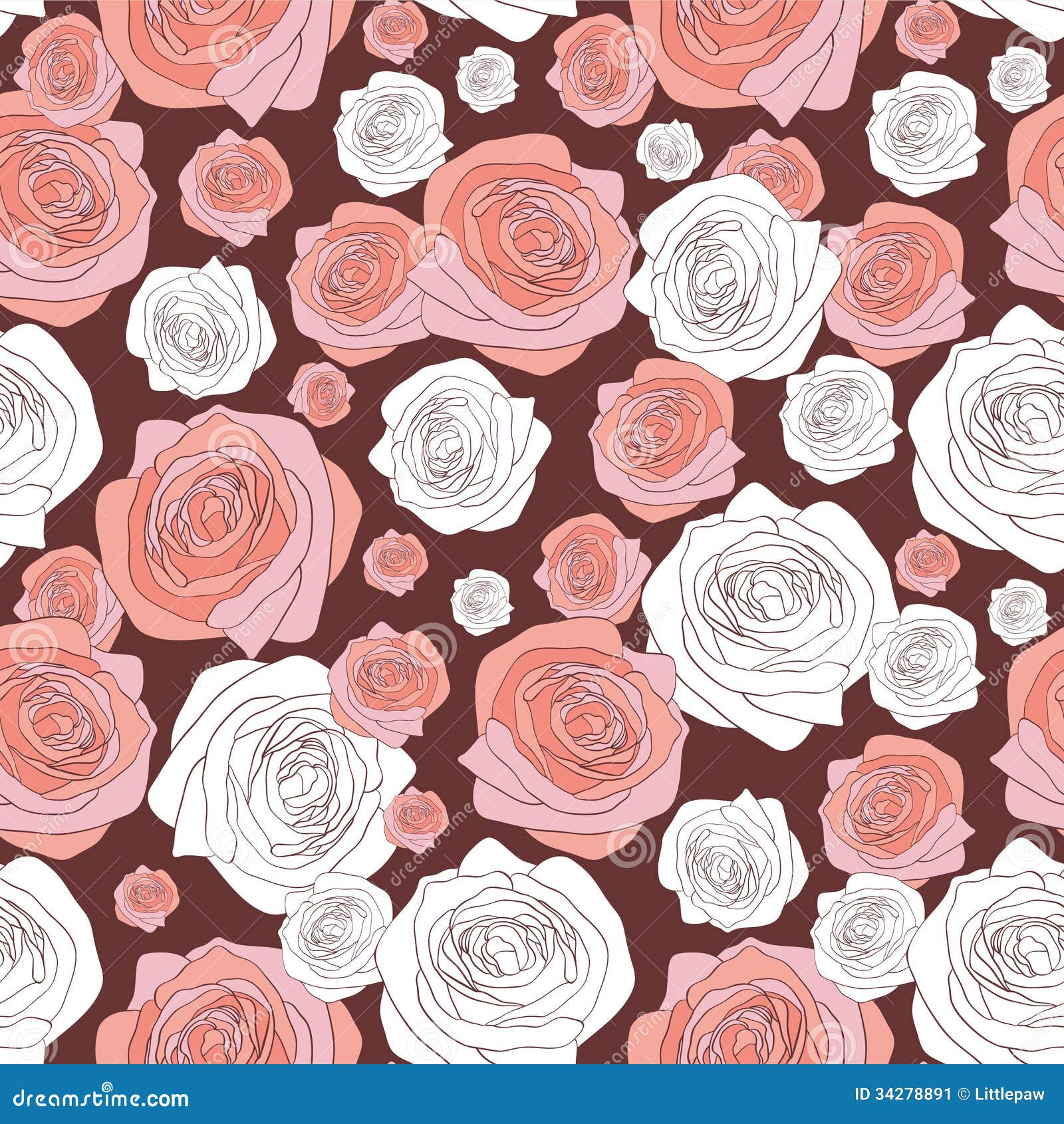 Seamless Pattern with Roses Stock Vector - Illustration of beautiful ...