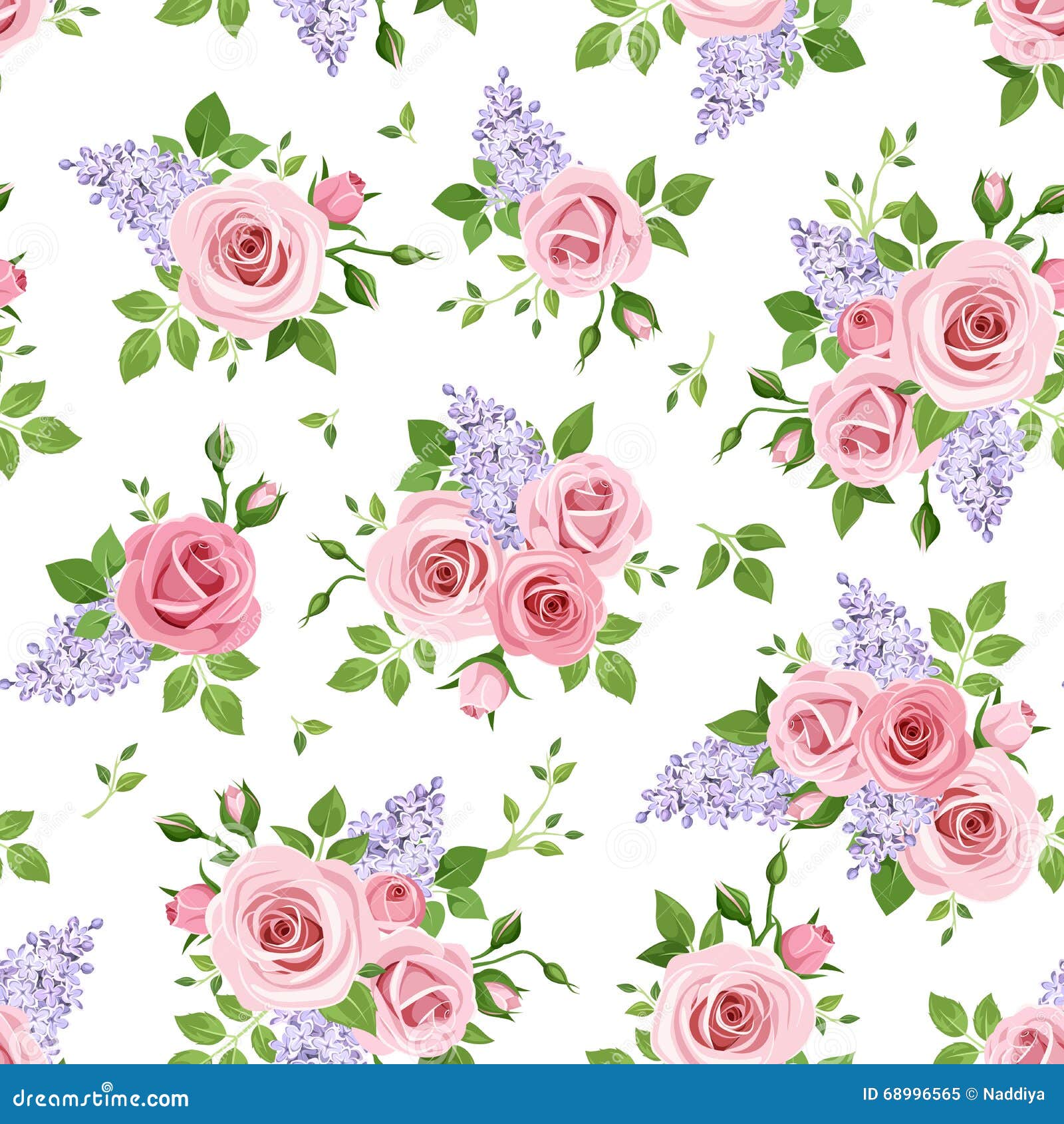Seamless Background Pink Lilac Roses Stock Illustrations – 616 Seamless ...