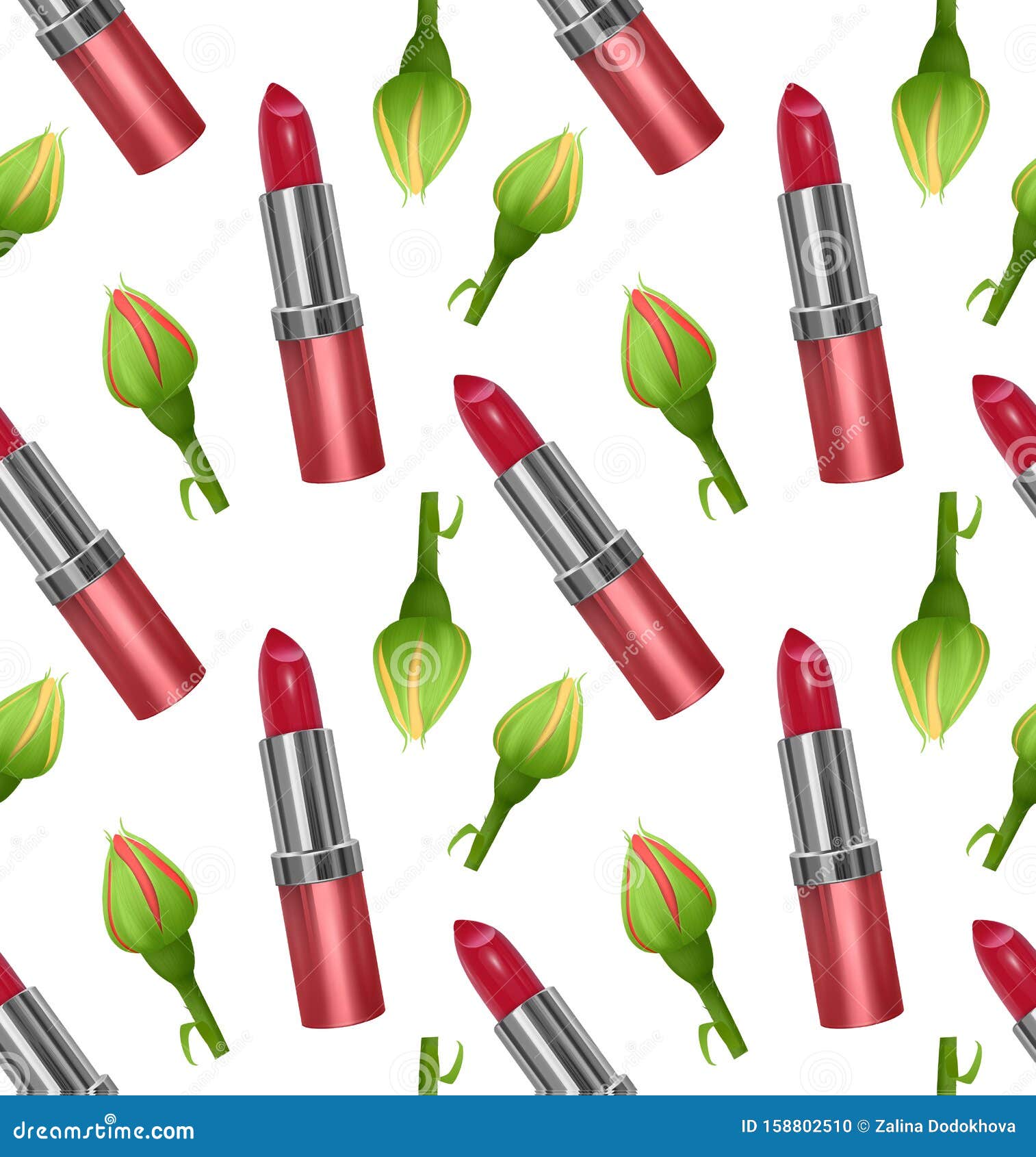 Seamless Pattern with Roses Lipstick Prints. Can Be Used for Wallpapers ...