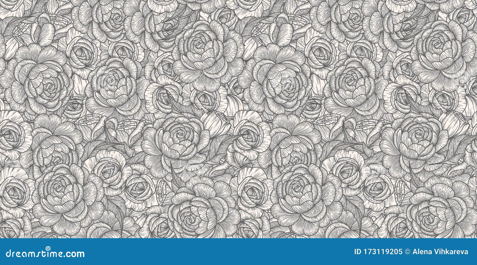 Seamless Pattern with Roses. Romantic Background Stock Illustration ...