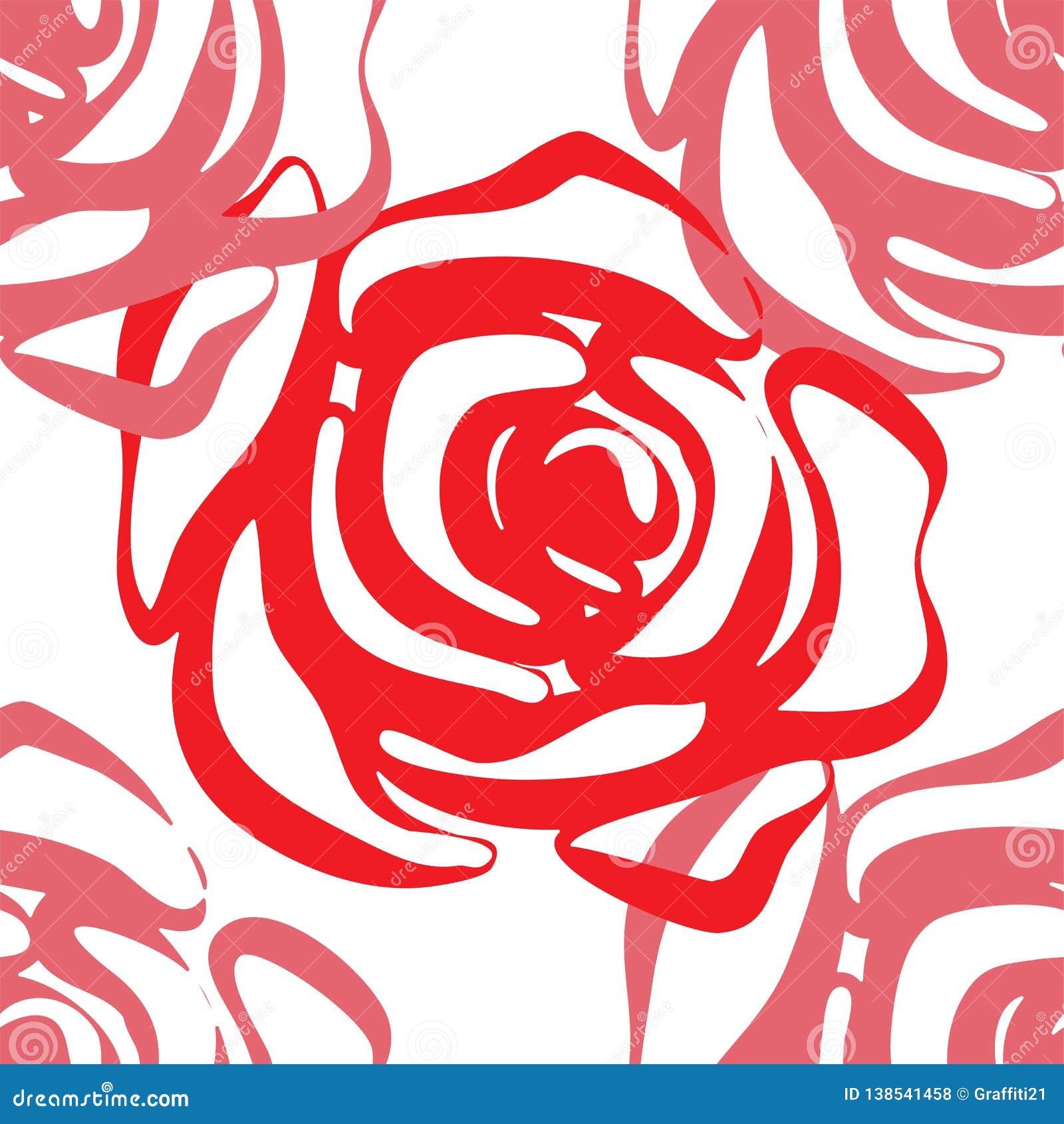 Seamless Pattern with Roses on Transparent Background. Vector ...