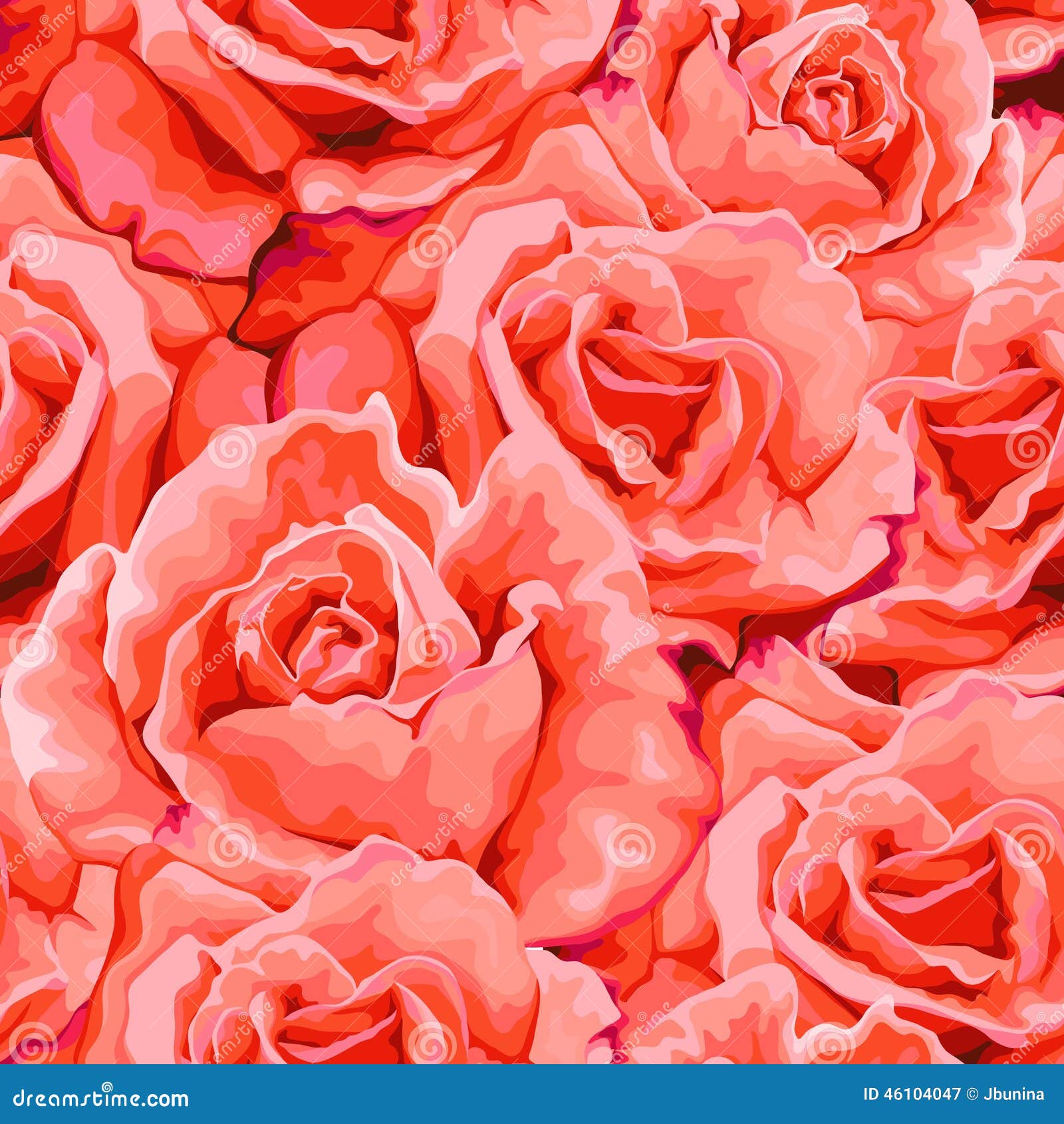 Seamless Pattern with Roses. Vector Illustration Stock Vector ...