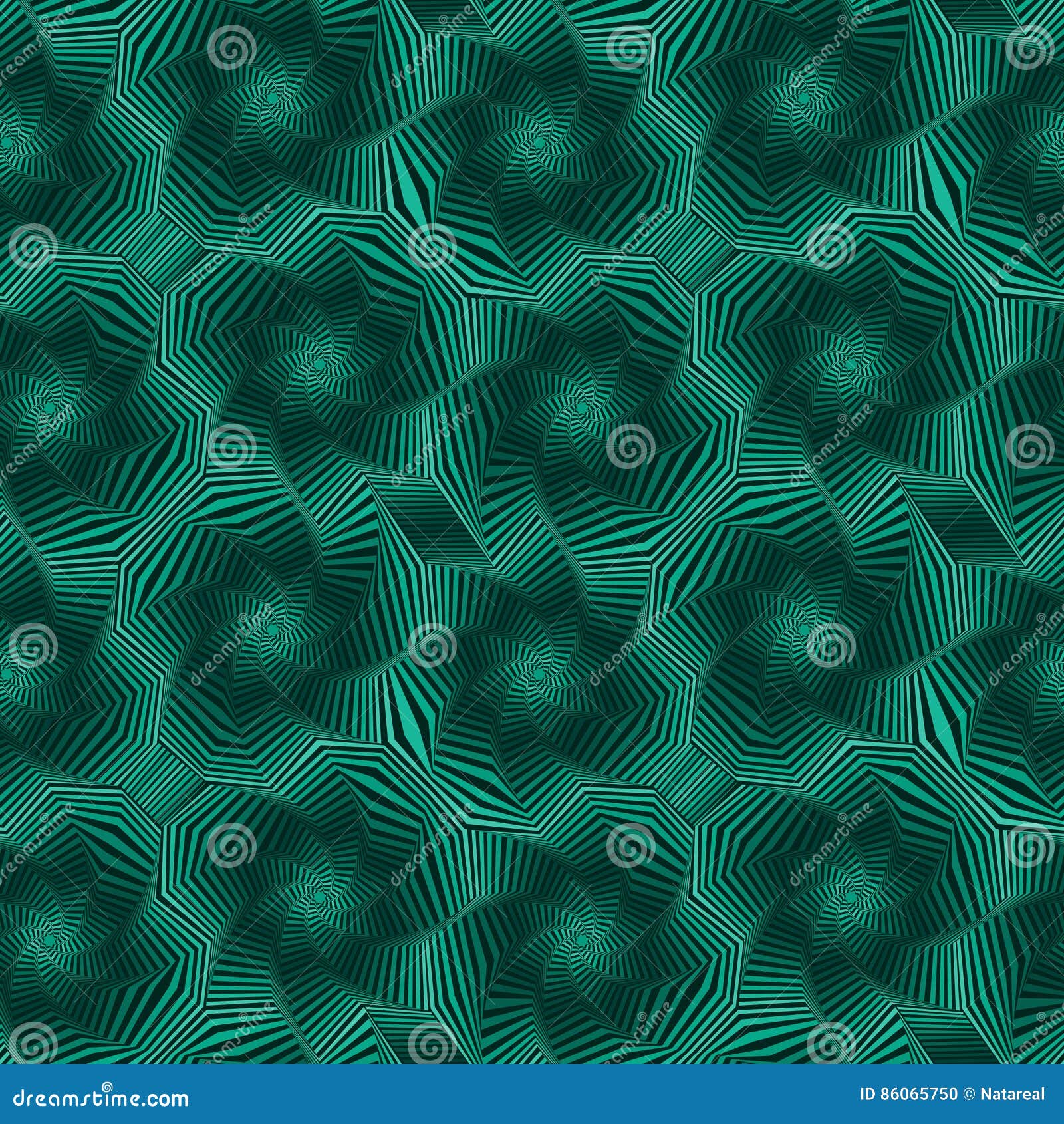 Seamless Pattern with Rotating Green Octagonal Stars Stock Vector ...