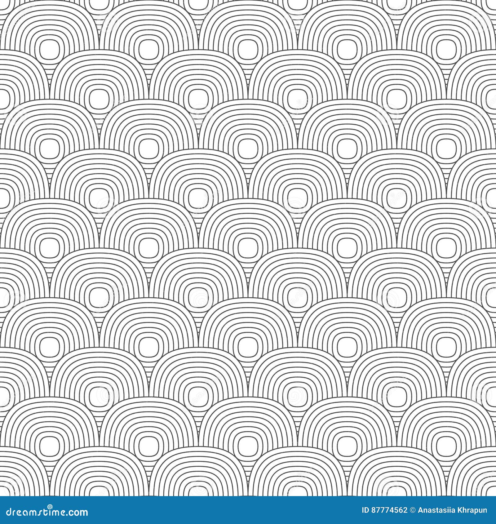 Seamless Pattern of Round Lines. Unusual Wallpaper Stock Vector ...
