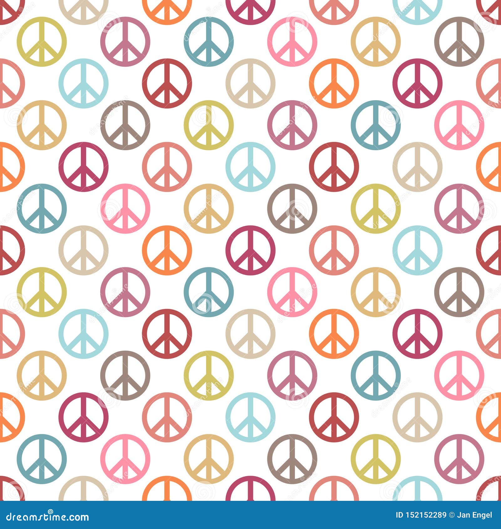 Seamless Pattern Round Peace Icon Different Retro Colors Stock Vector ...
