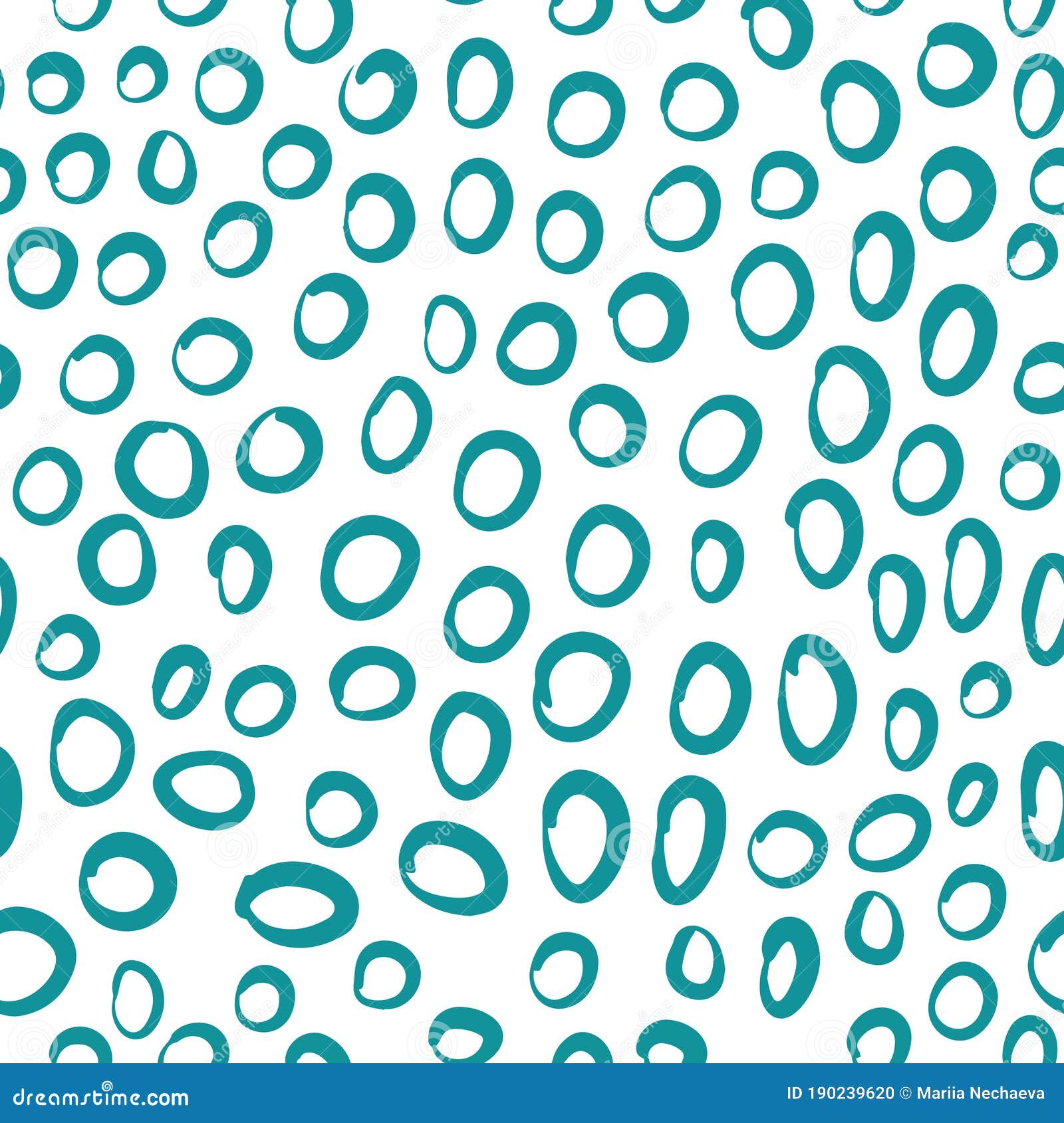 Seamless Pattern with Round Textures Shapes. Hand Drawn Vector ...
