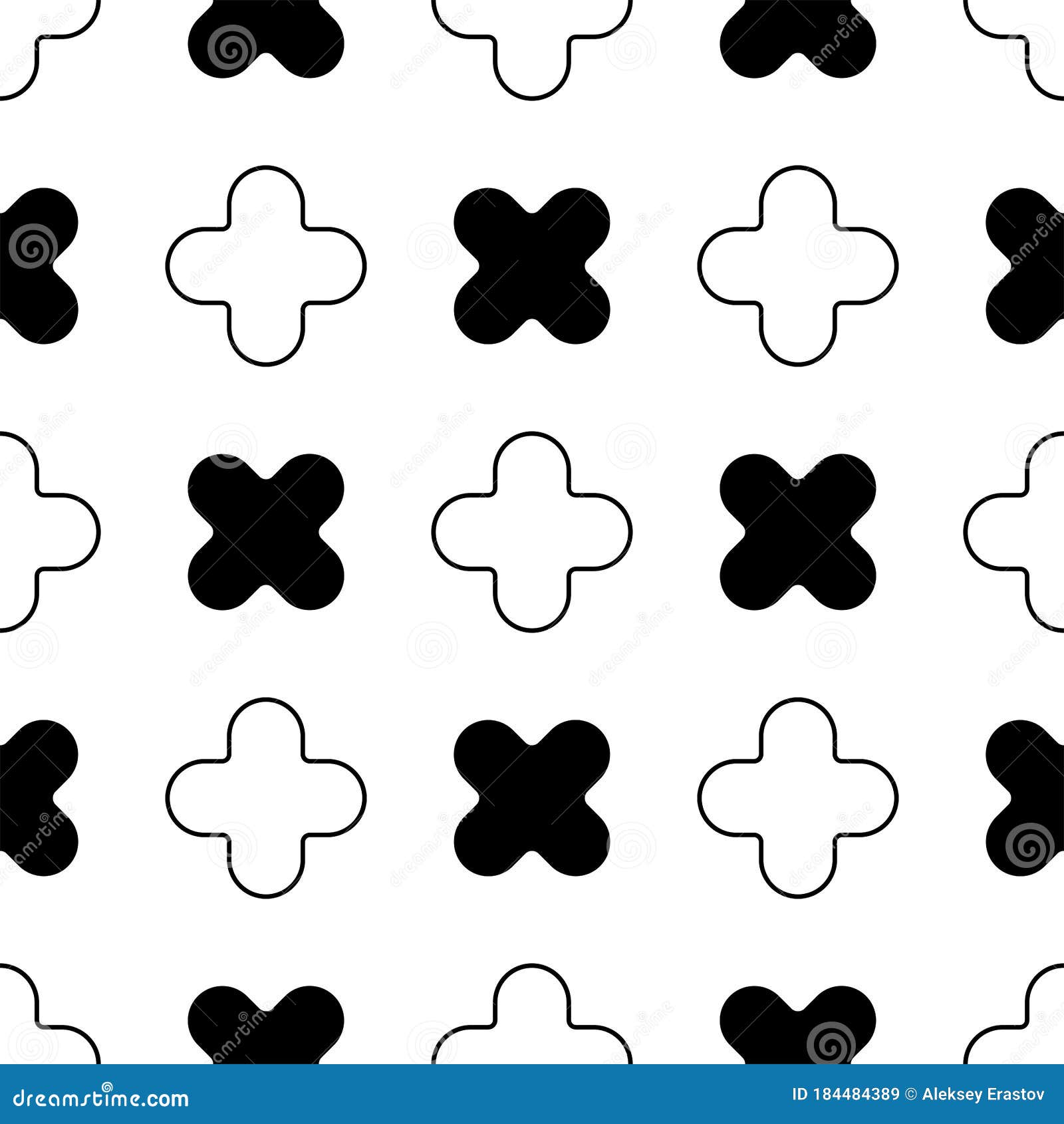 Seamless Pattern with Rounded Crosses. Stylish Print. Vector ...