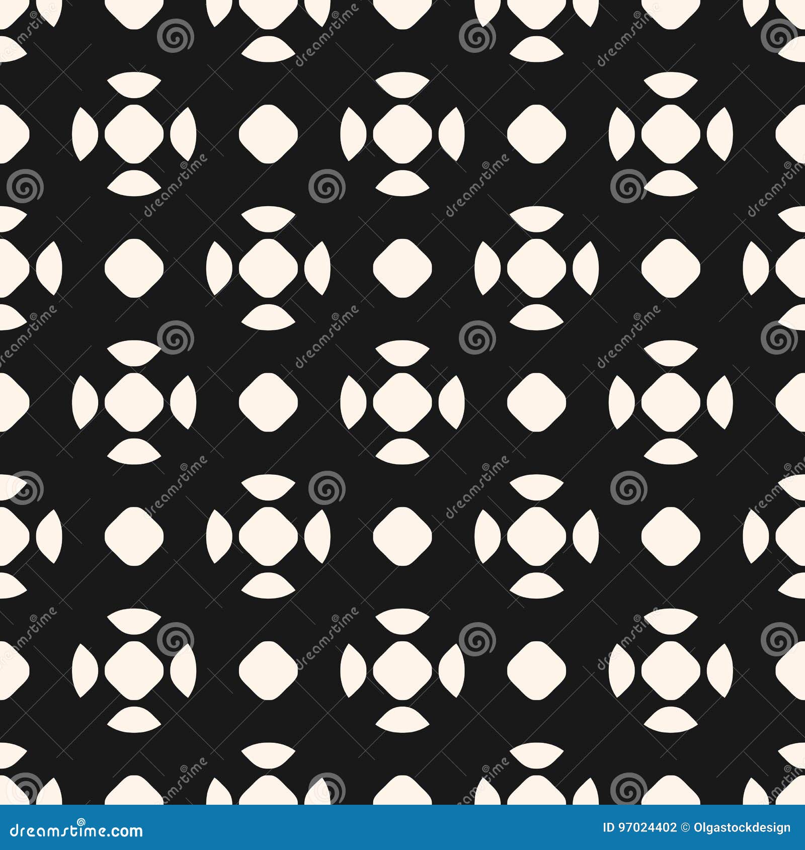 Seamless Pattern with Rounded Figures. Stock Vector - Illustration of ...