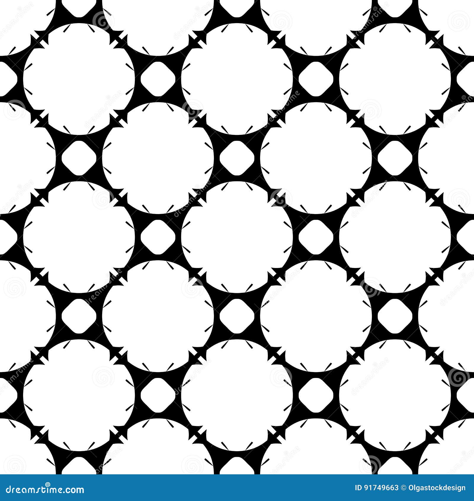 Seamless Pattern Rounded Geometric Lattice Stock Vector Illustration