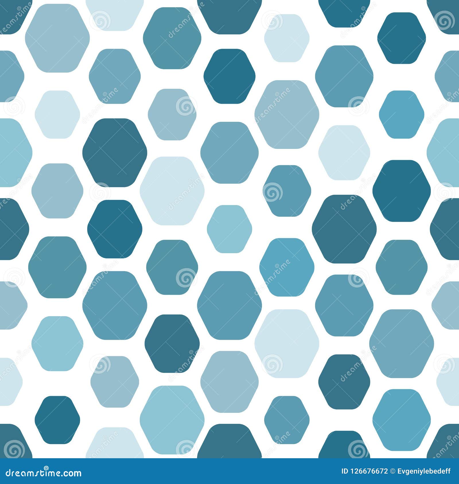 A Seamless Pattern of Rounded Hexagons of Different Size. Cold B Stock ...