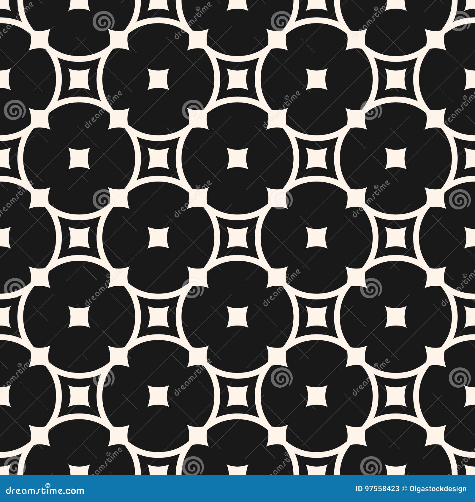 Seamless Pattern with Rounded Lattice, Circles Stock Vector ...