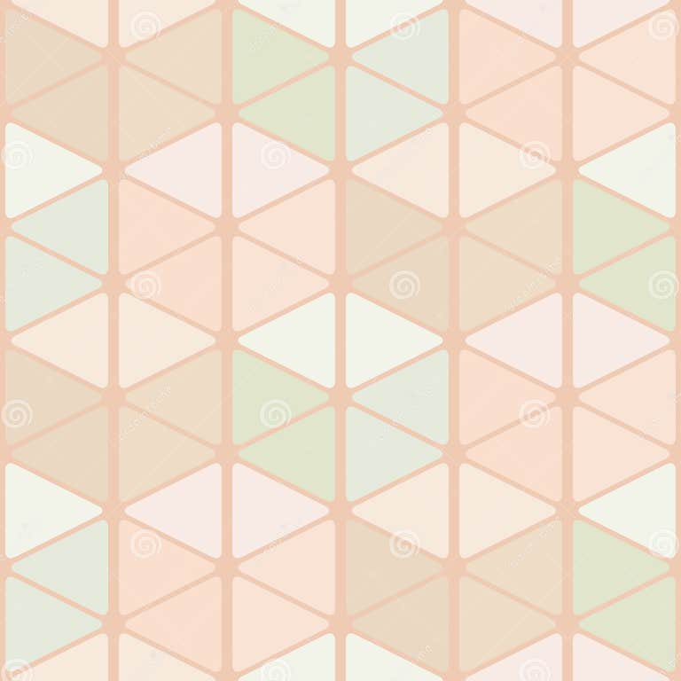 Seamless Pattern of Rounded Triangles Forming Cubes. Pastel Colo Stock ...