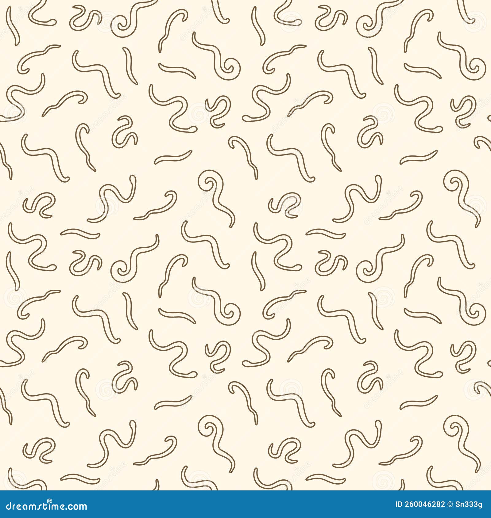 Seamless Pattern with Roundworm Helminth - Vector Linear Background ... Seamless Pattern with Roundworm Helminth - Vector Linear Background ...