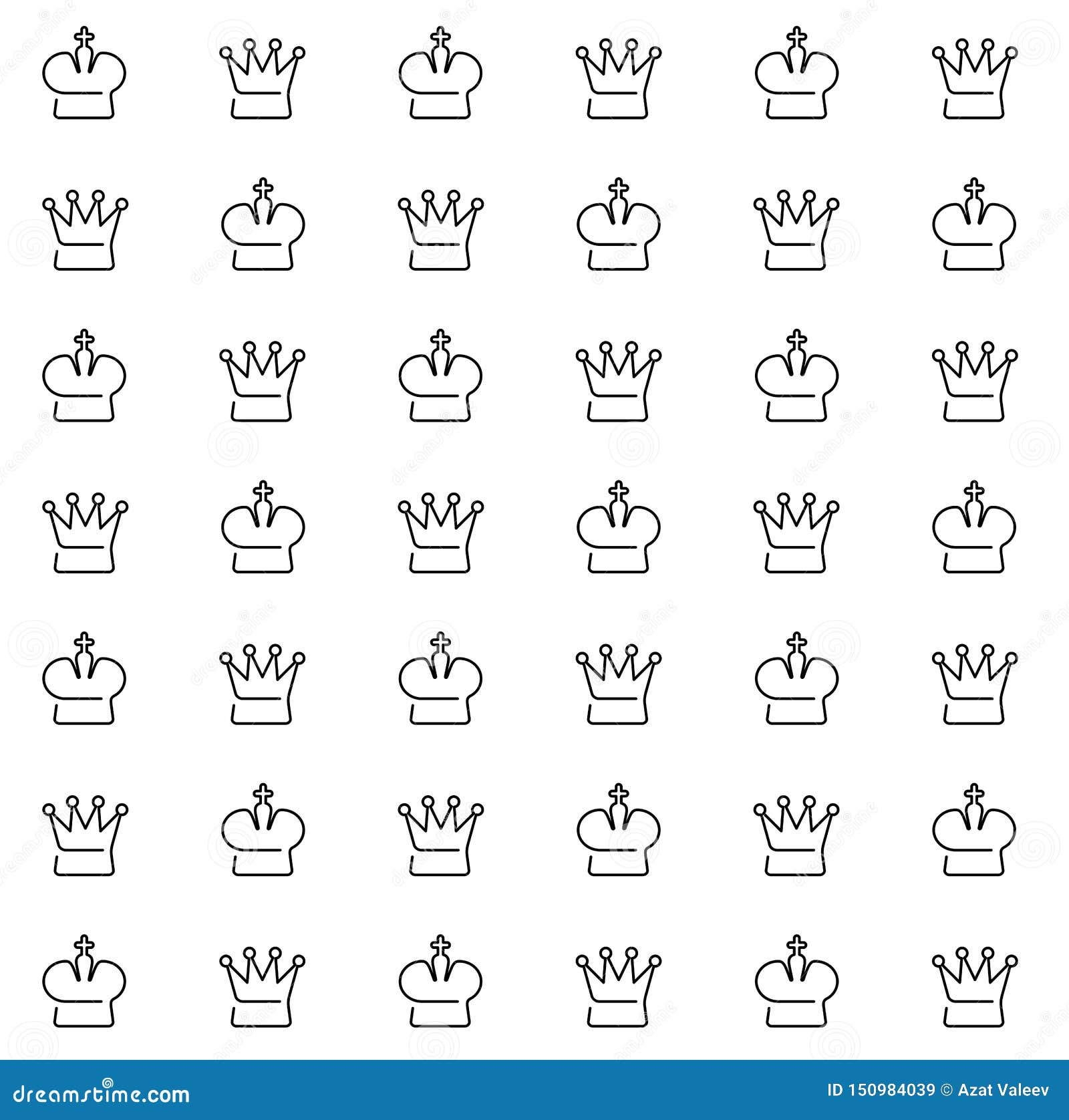 Seamless Pattern Royal Crown Stock Illustration - Illustration of sign ...