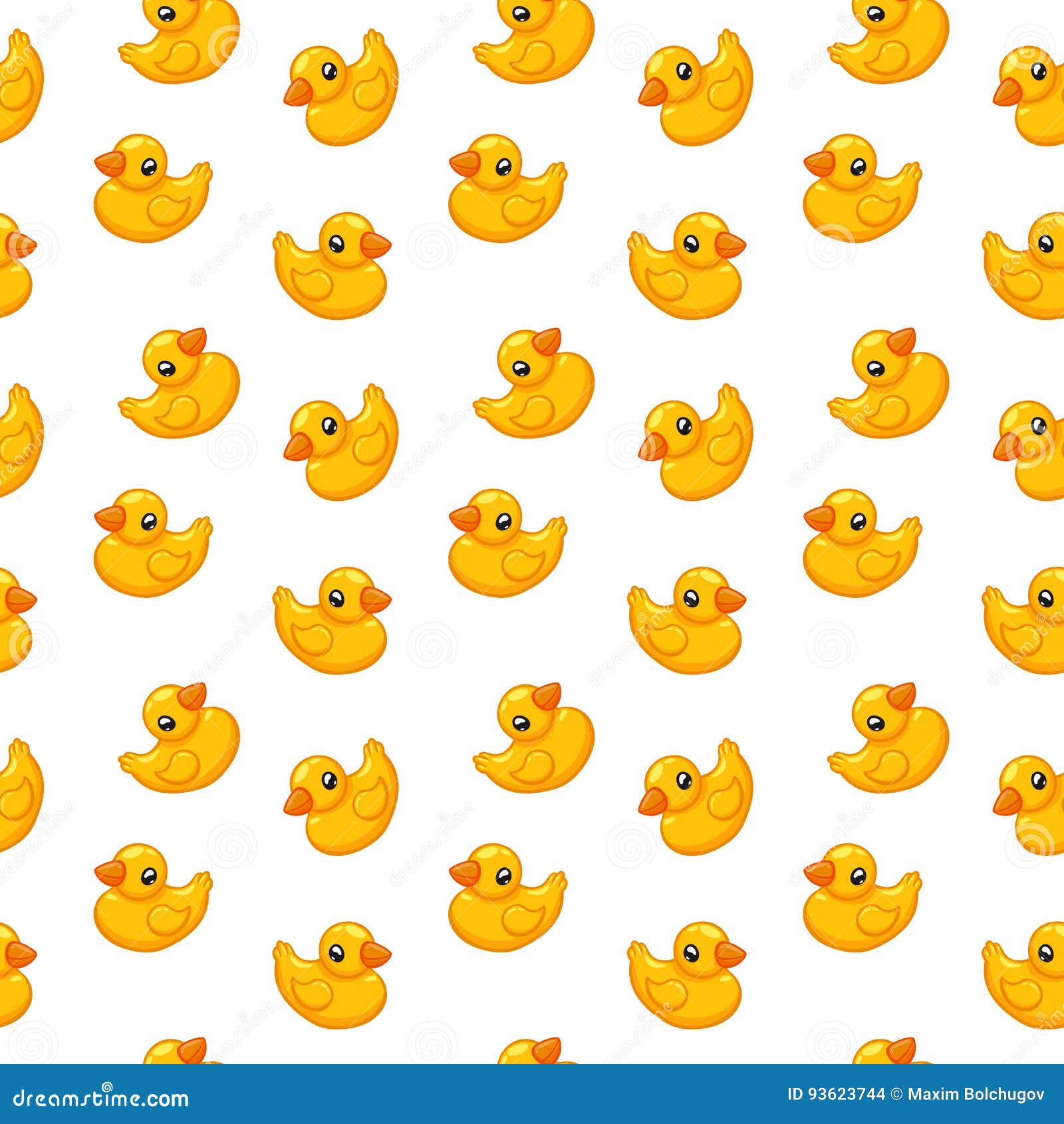 Seamless Pattern Rubber Duck Toy, Vector Illustration, Cartoon ...