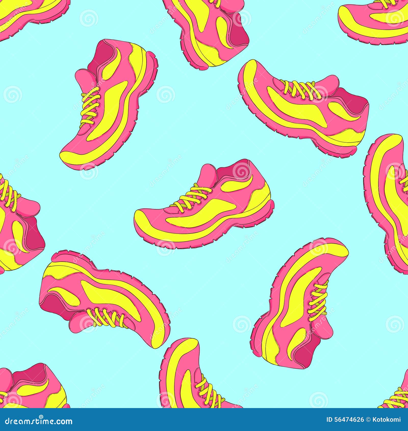 Seamless Pattern with Running Shoes. Vector Stock Vector - Illustration ...