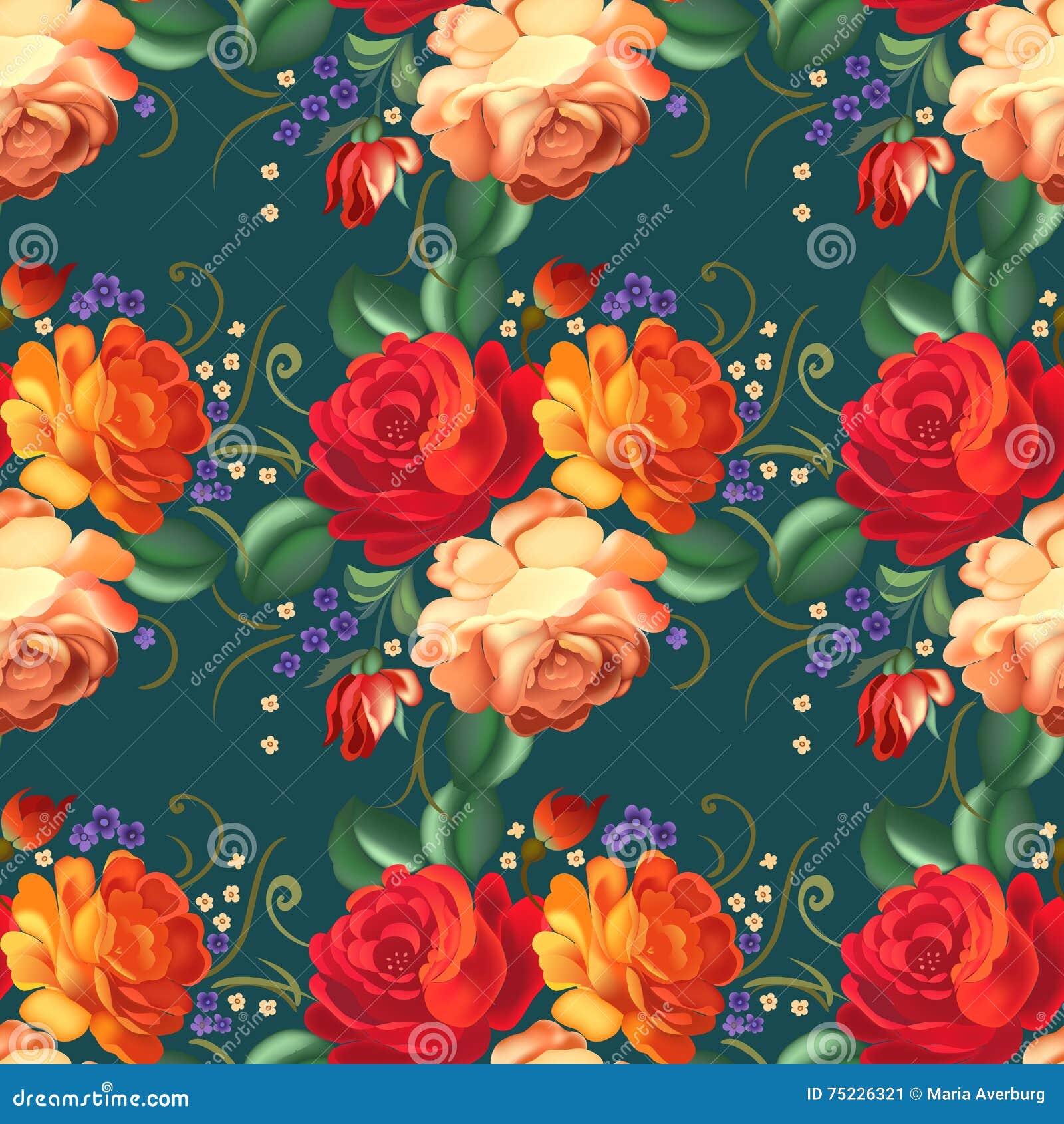 Seamless Pattern in Russian Traditional Style. Stock Vector ...