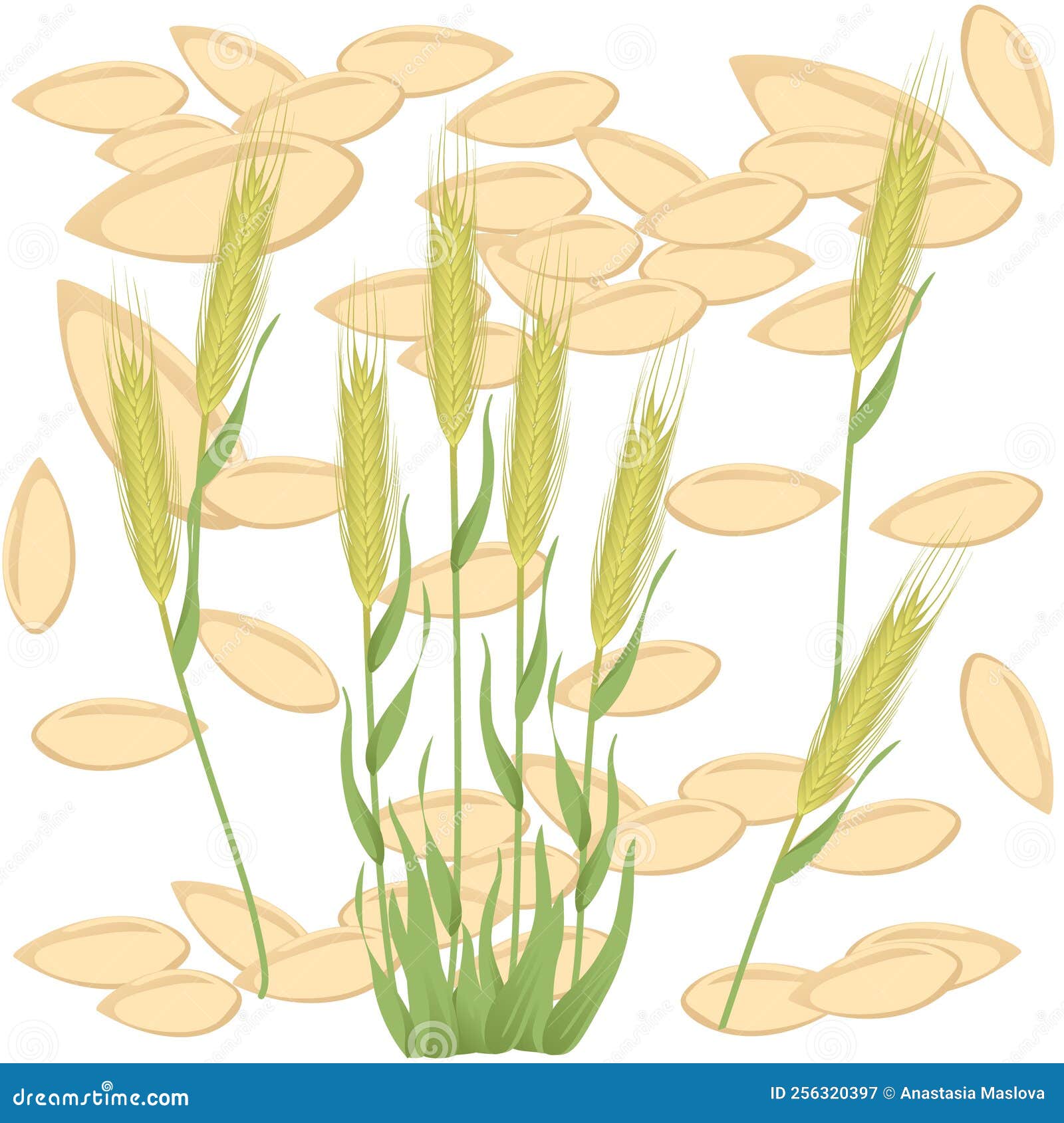 Seamless Pattern Rye Agriculture Plant with Ears Grain Vector ...