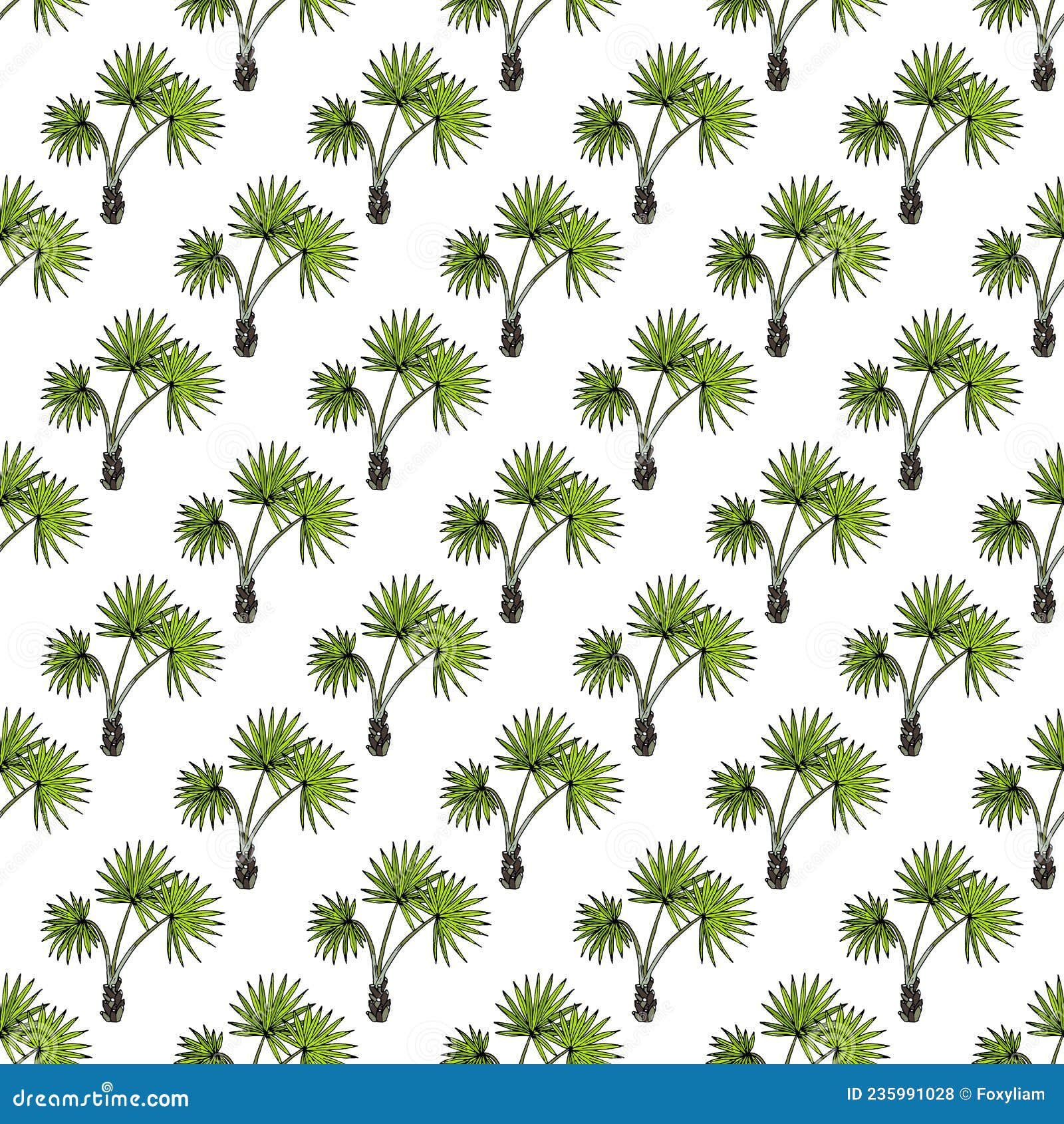 Seamless Pattern with Sabal Palm Stock Vector - Illustration of ...