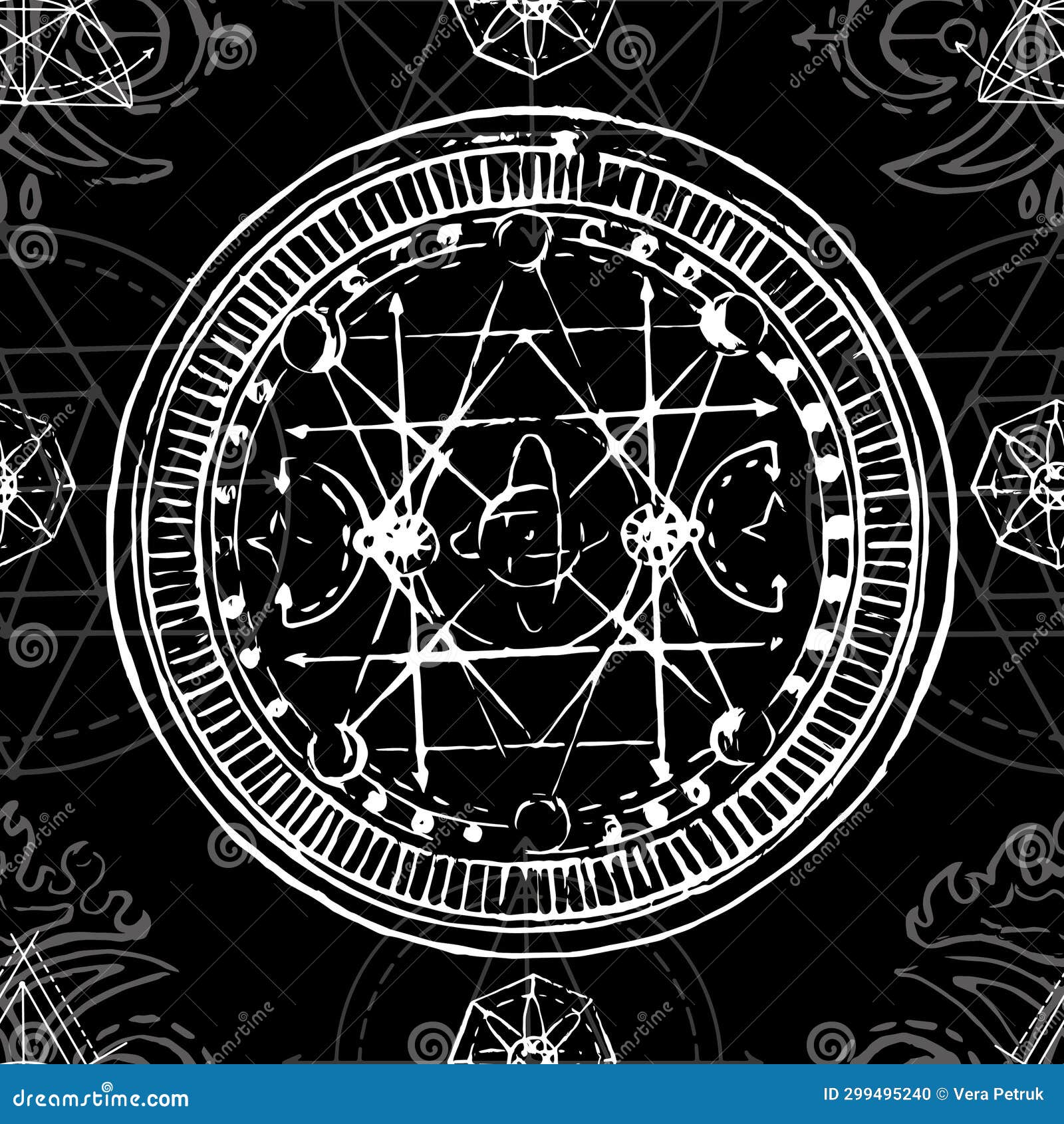 Seamless Pattern with Sacred Geometry Elements and Shapes. Stock ...