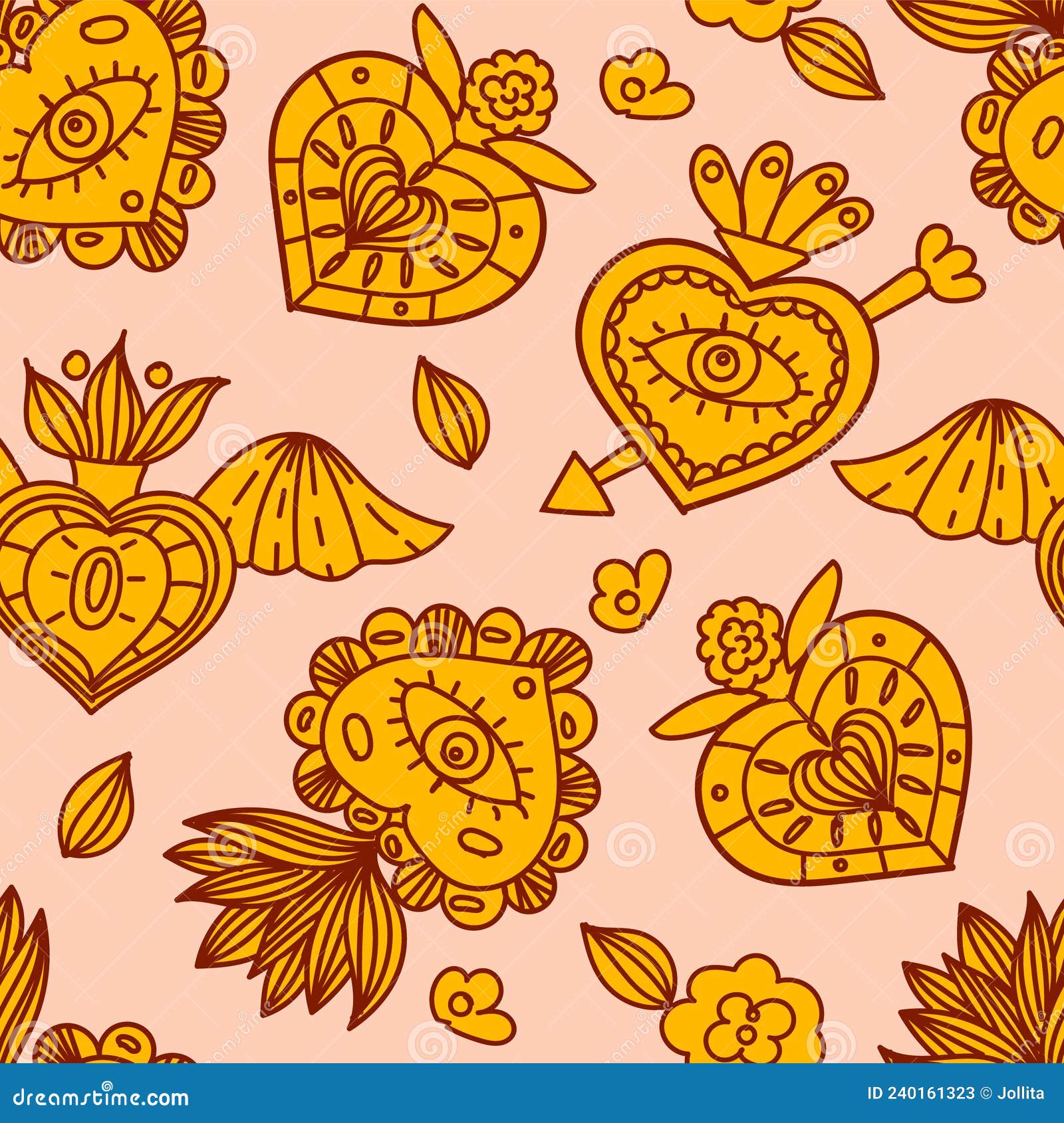 Set Sacred Mexican Spirit Color. Soul Symbol Religion. Decoration ...