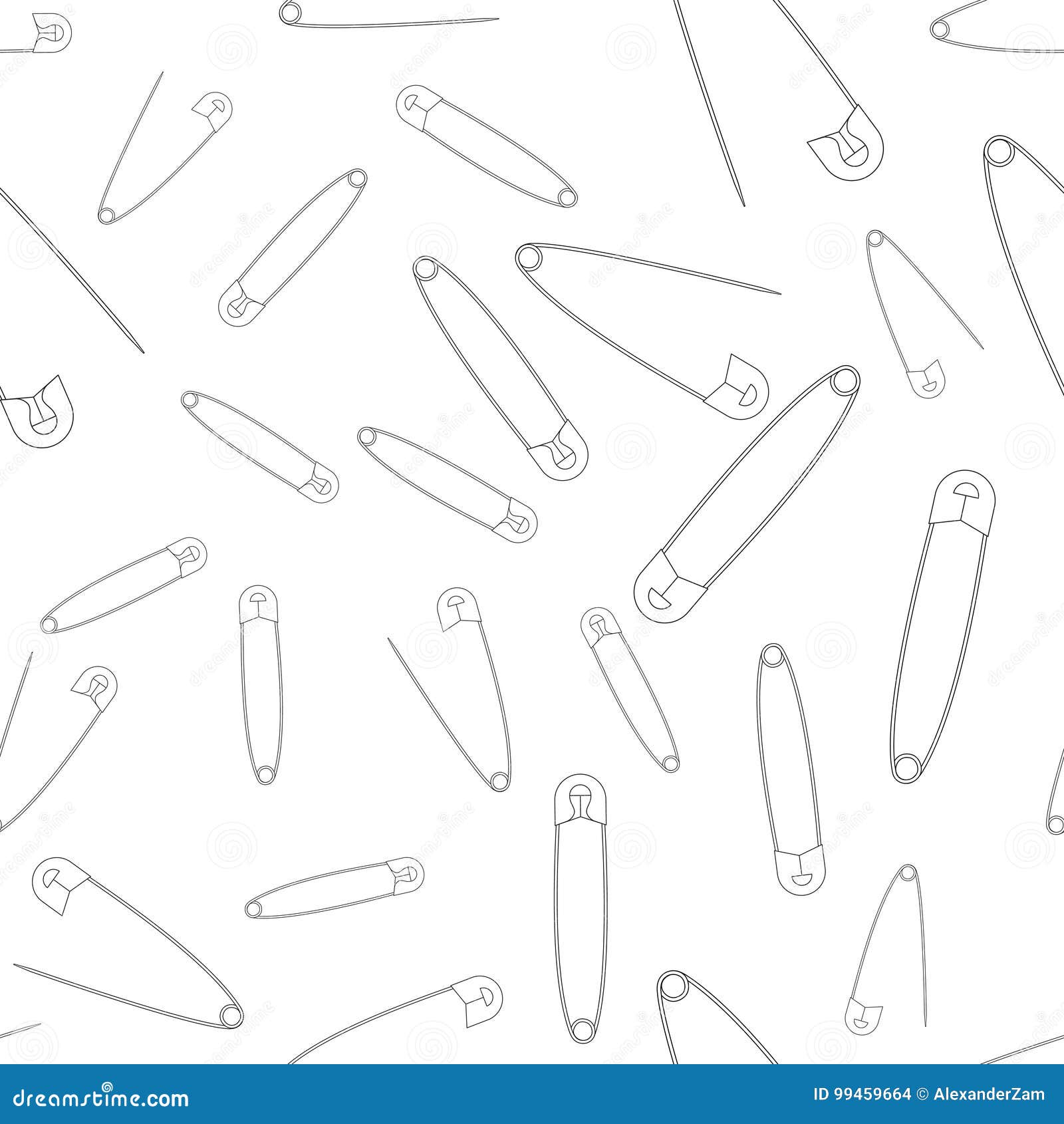 Safety pin pattern stock vector. Illustration of fasten - 99459664