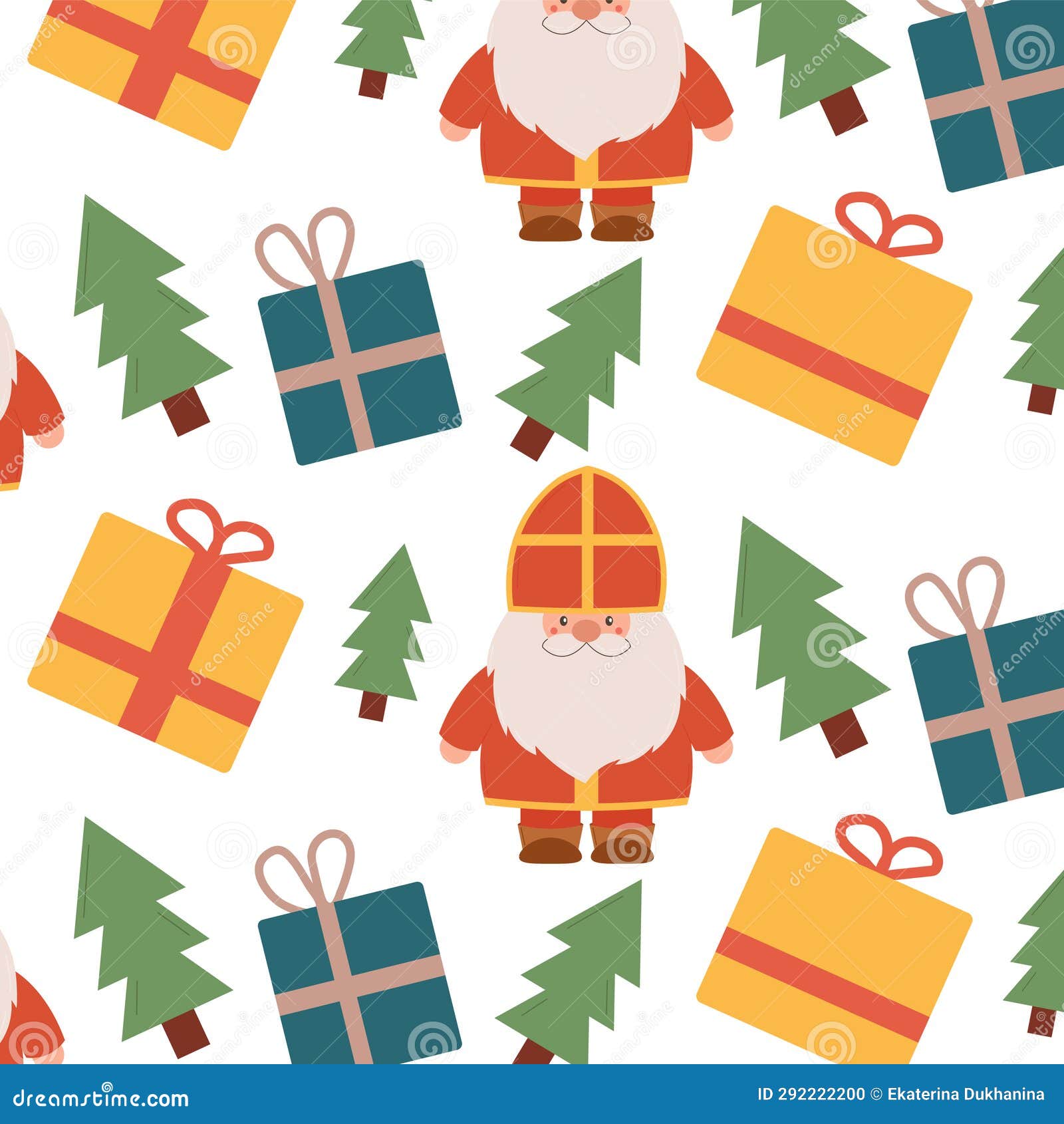 Seamless Pattern for Saint Nicholas Day. Sinterklaas Eve. Vector Flat ...