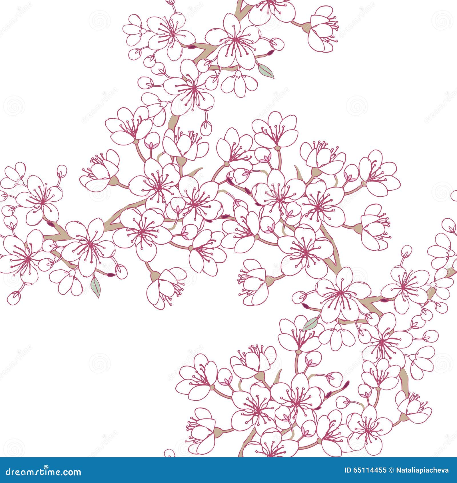 Seamless Pattern Sakura stock illustration. Illustration of painted ...