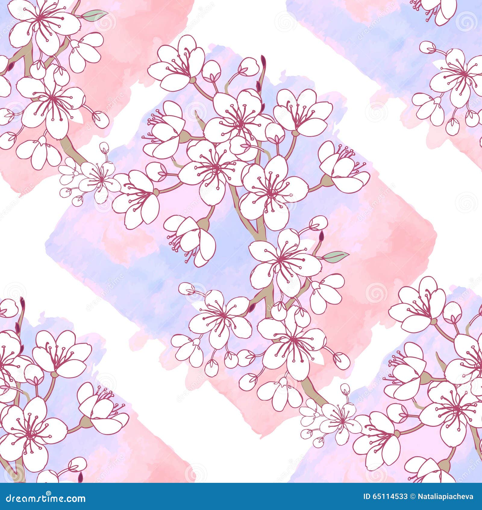 Seamless Pattern Sakura stock illustration. Illustration of mothers ...