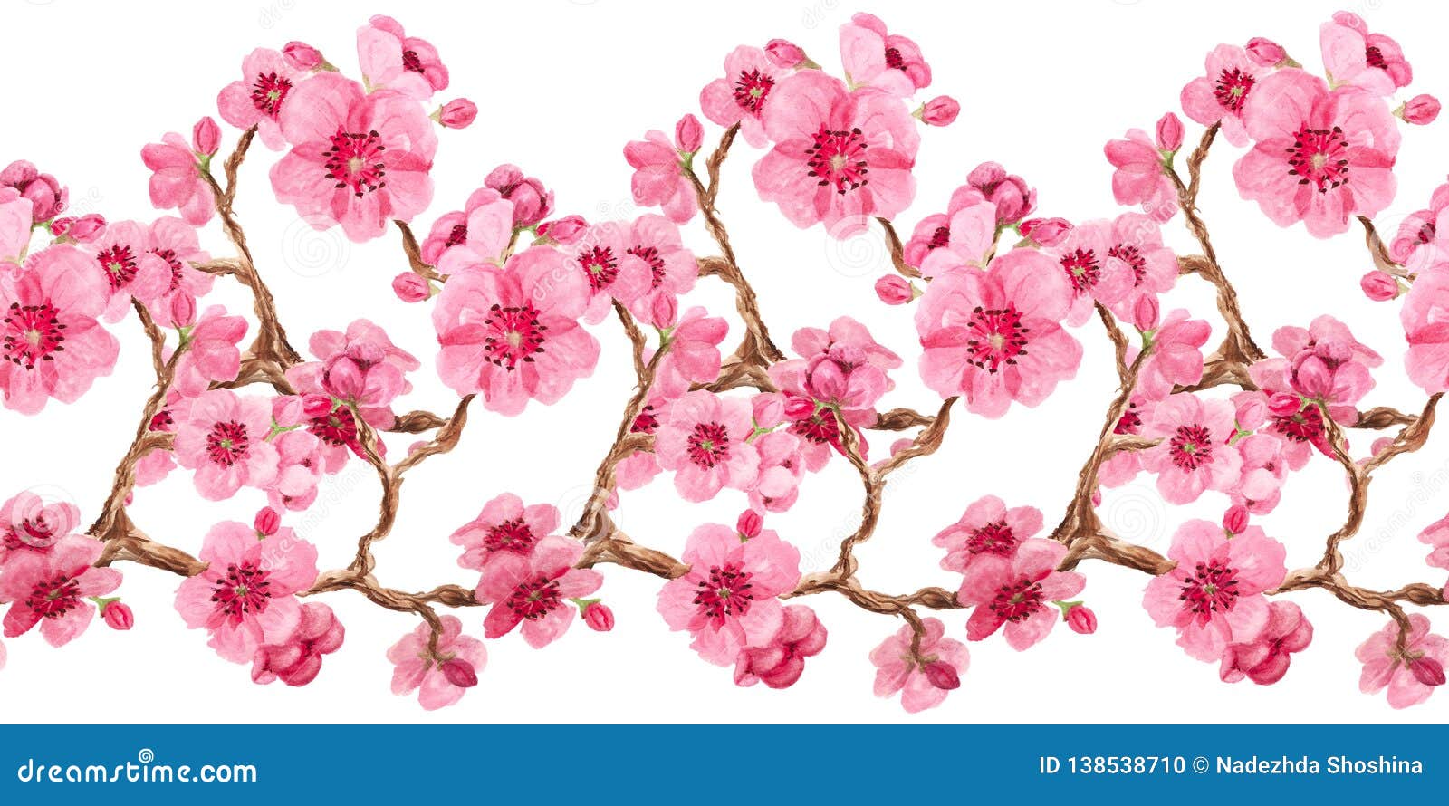 Seamless Pattern with Sakura Stock Illustration - Illustration of ...