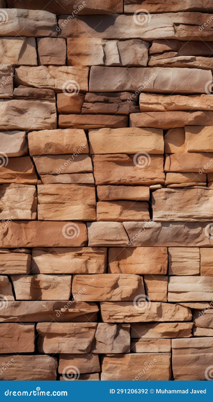 Seamless Pattern of Sandstone Facade on a Textured Stone Wall Brick ...
