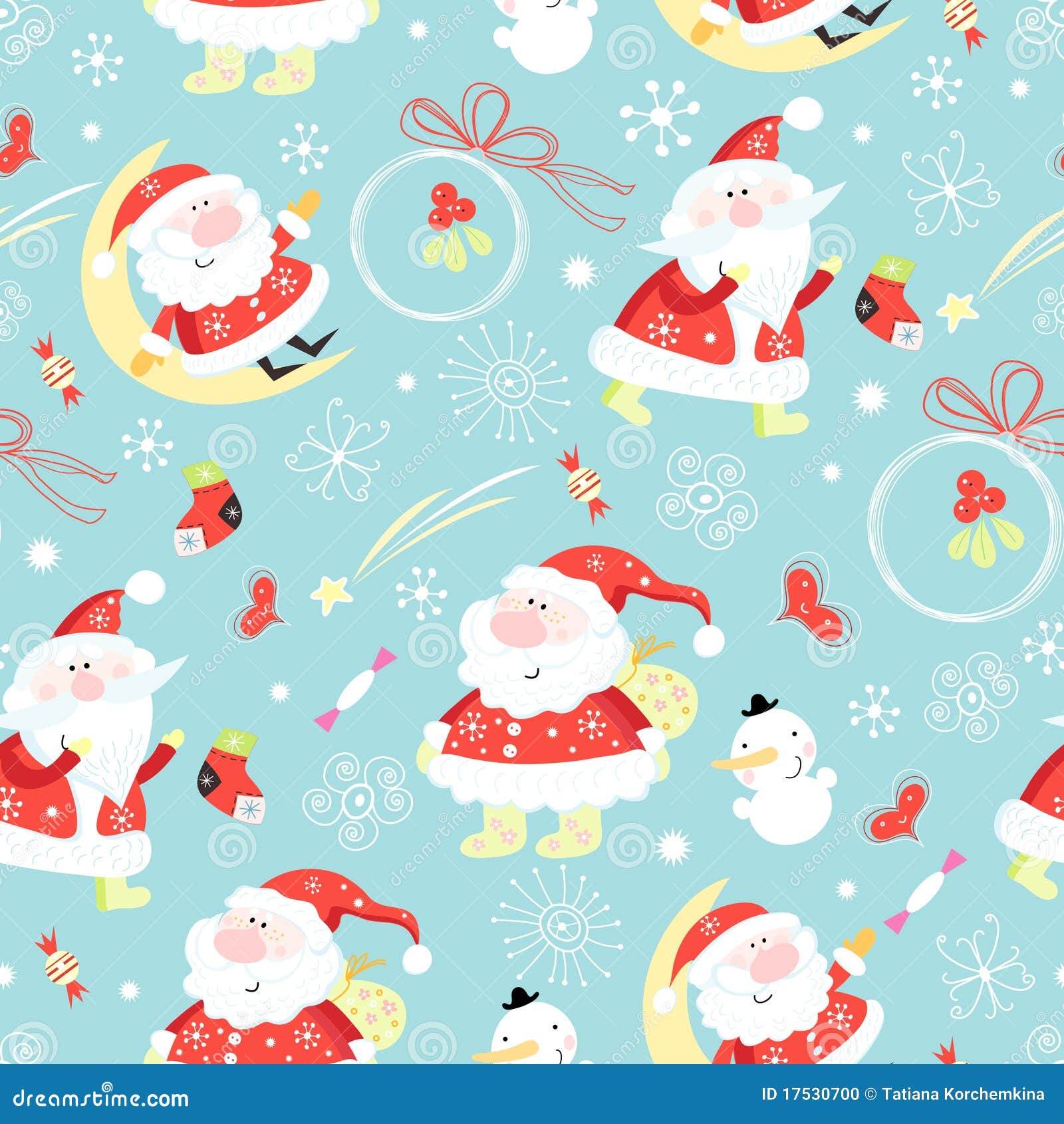 Seamless Pattern Santa Claus Stock Vector - Illustration of candy ...