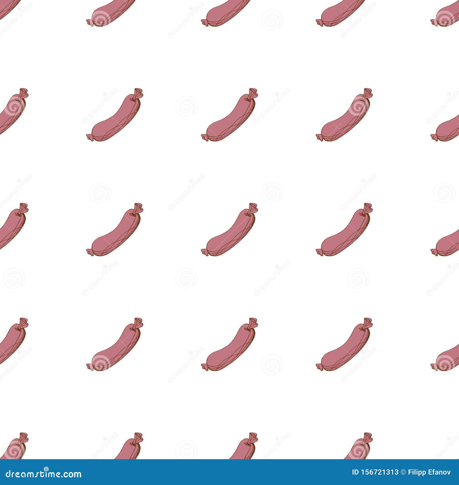 Seamless Pattern with Sausages Stock Illustration - Illustration of ...