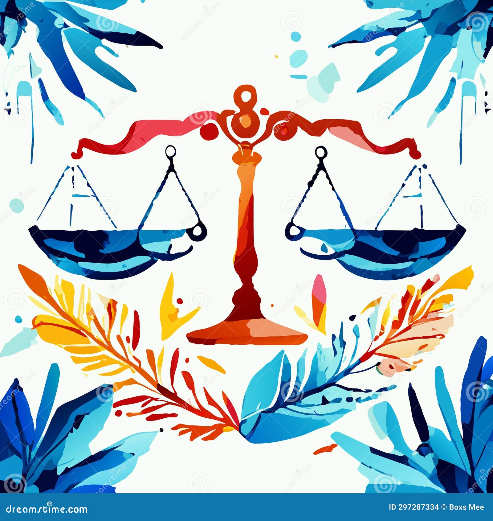Seamless Pattern with Scales of Justice. Colorful Vector Illustration ...