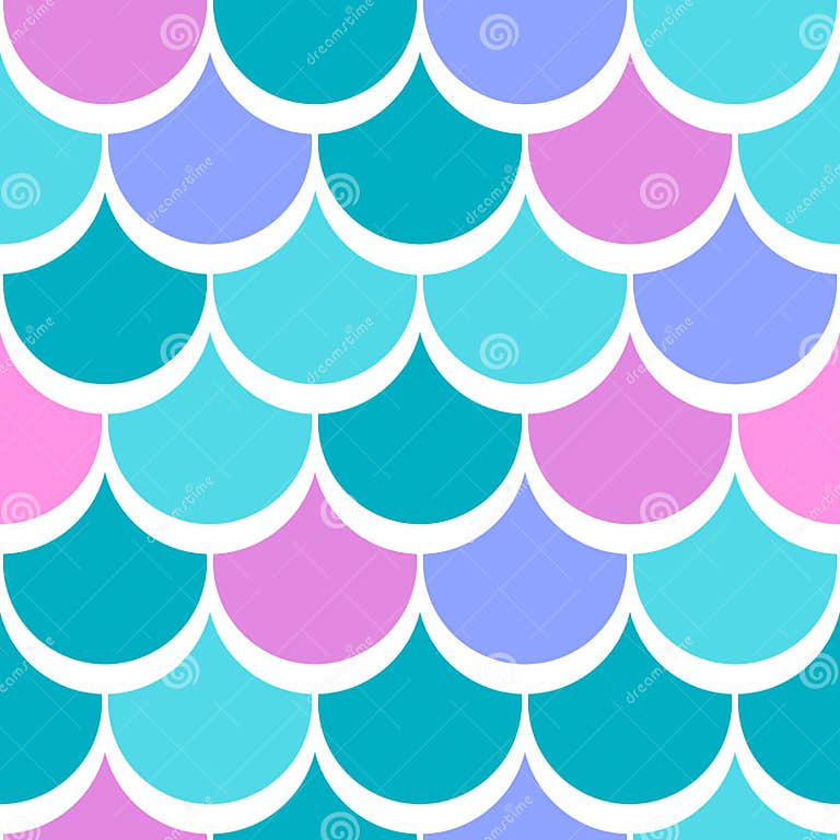 Seamless Pattern with Scaly Fish. Image of Underwater Surface of Marine ...