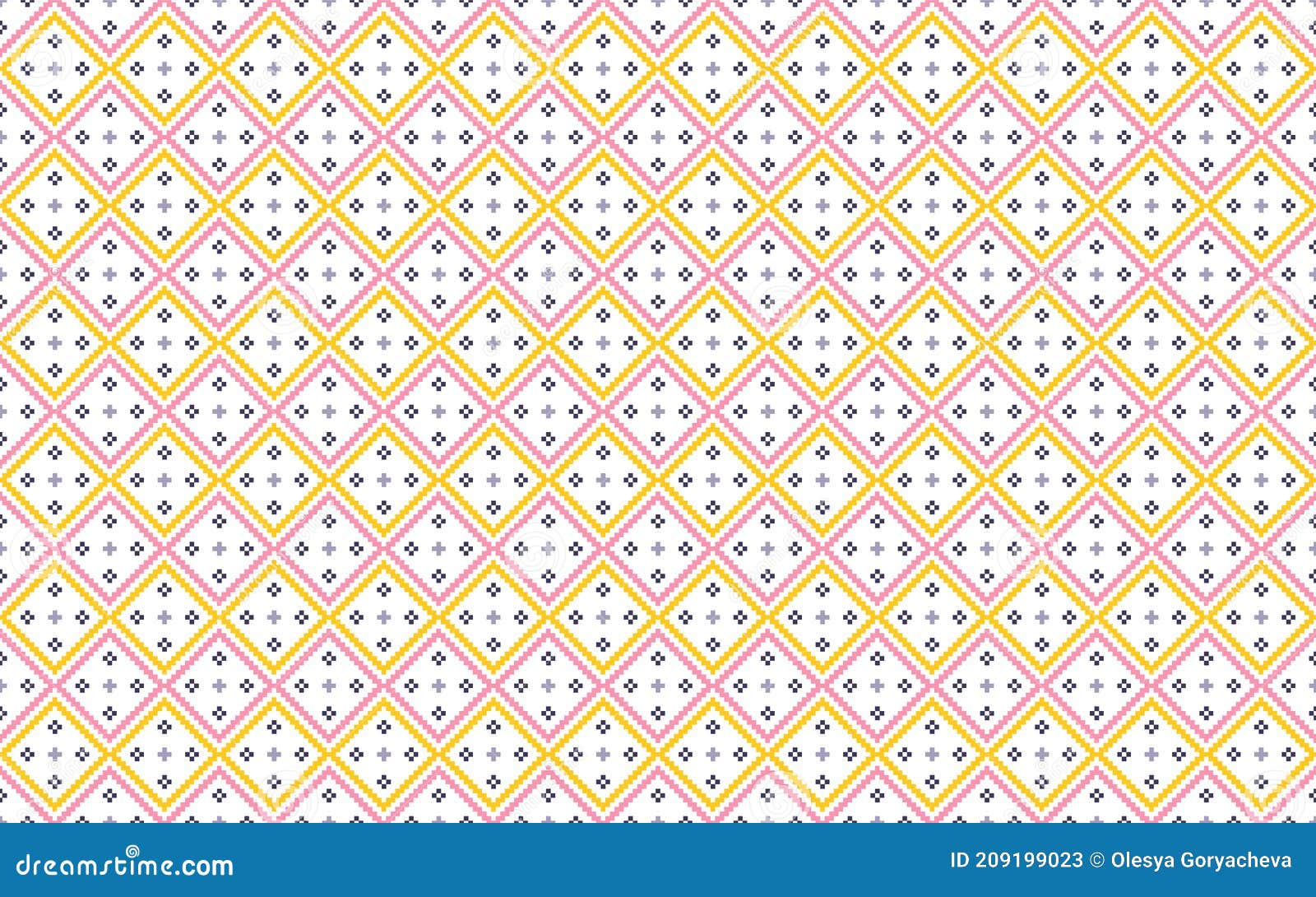 Seamless Pattern in Scandinavian Pixel Style on White Background Stock ...