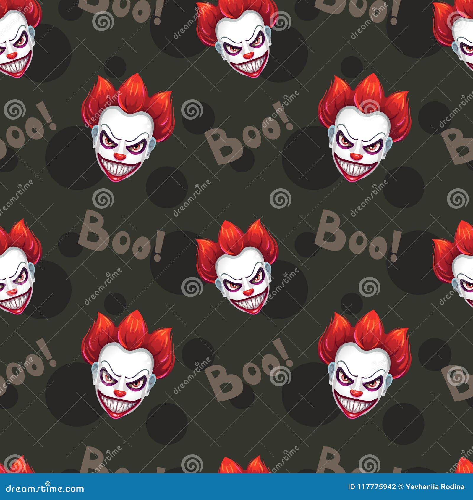Seamless Pattern with Scary Evil Clown Faces Stock Vector ... Seamless Pattern with Scary Evil Clown Faces Stock Vector ...
