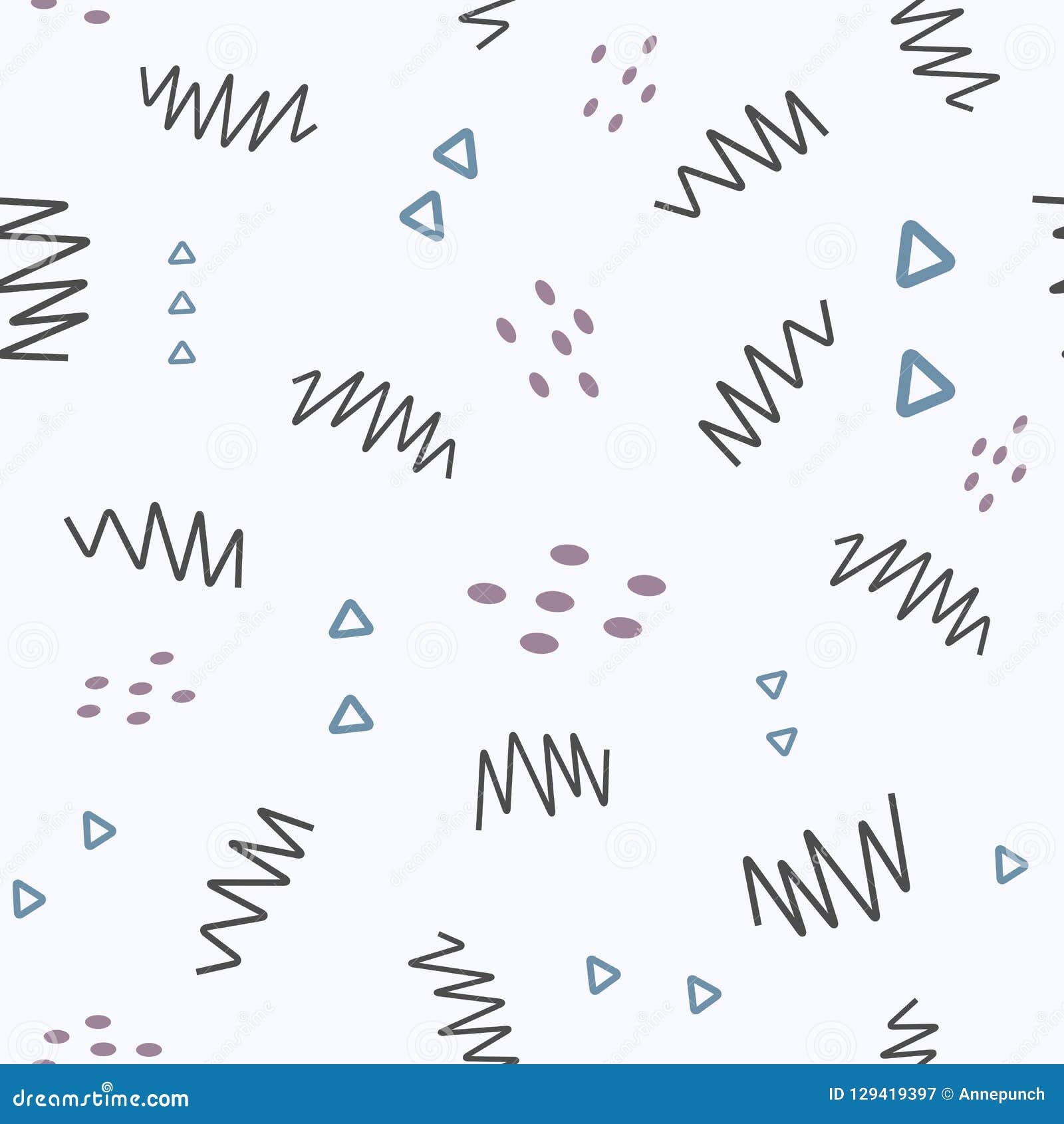 Seamless Pattern with Scattered Repeating Geometric Shapes. Stylish ...