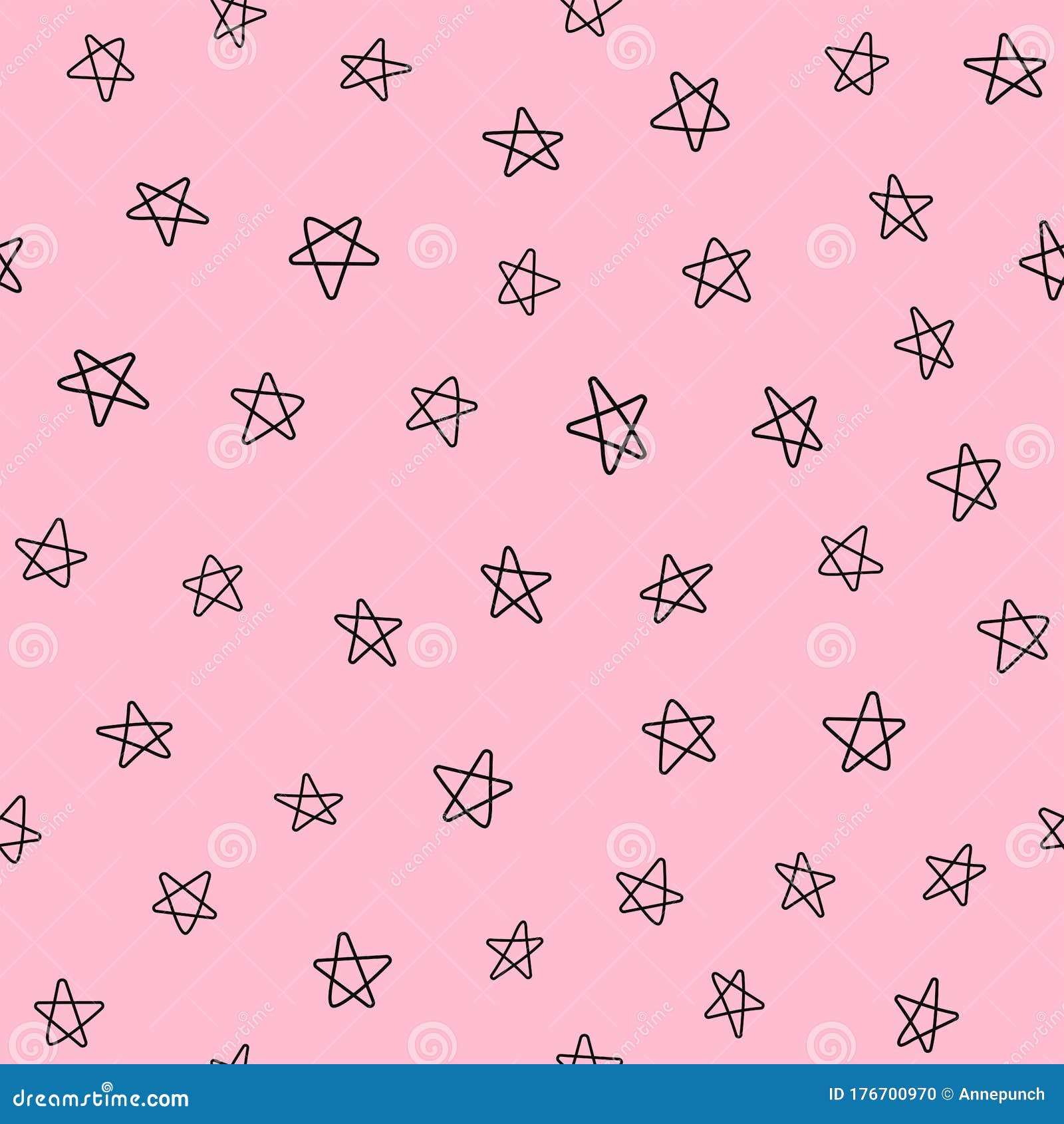 Seamless Pattern with Scattered Small Stars Drawn by Hand. Doodle ...