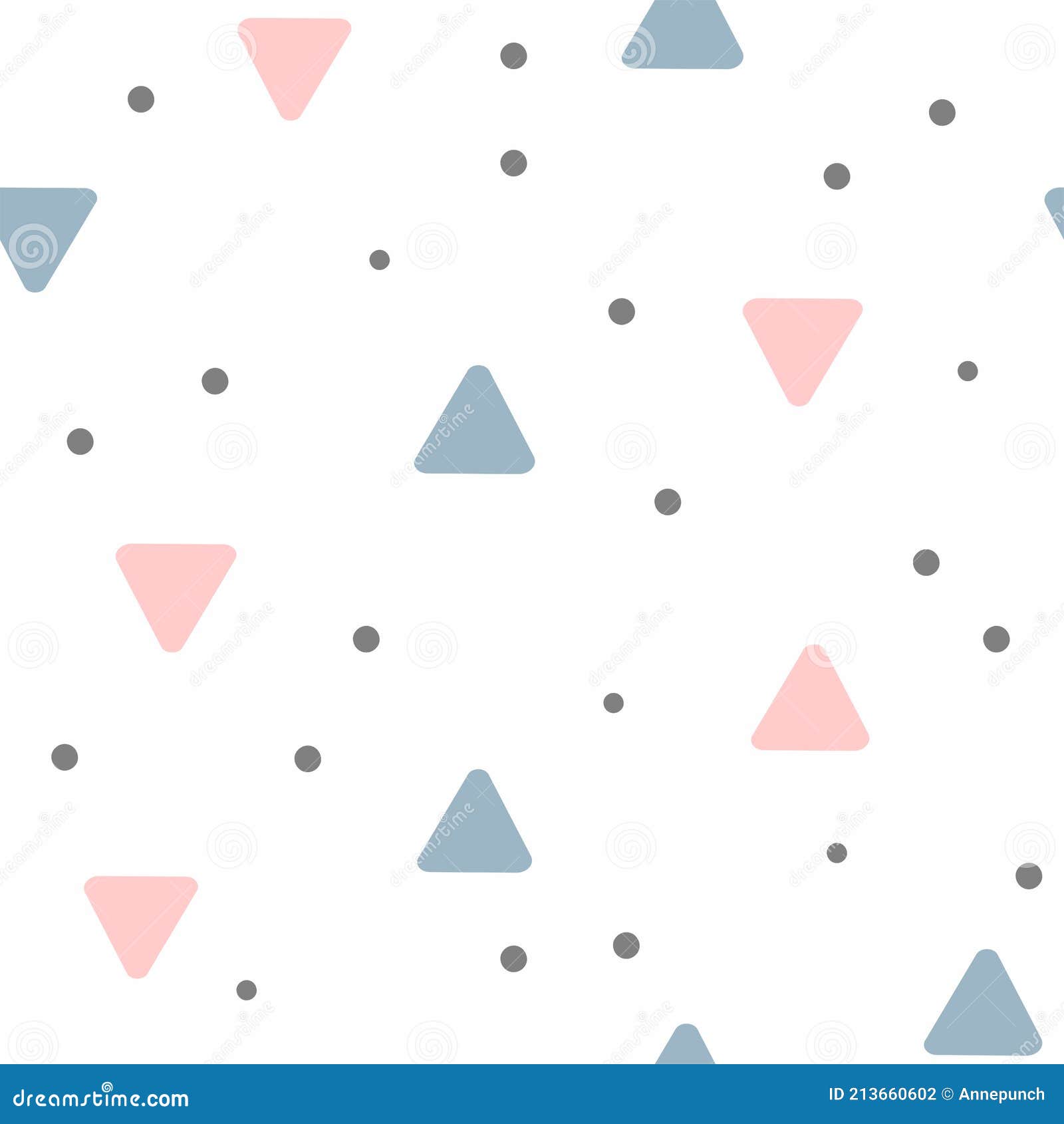Seamless Pattern with Scattered Triangles and Dots. Girly Print Stock ...