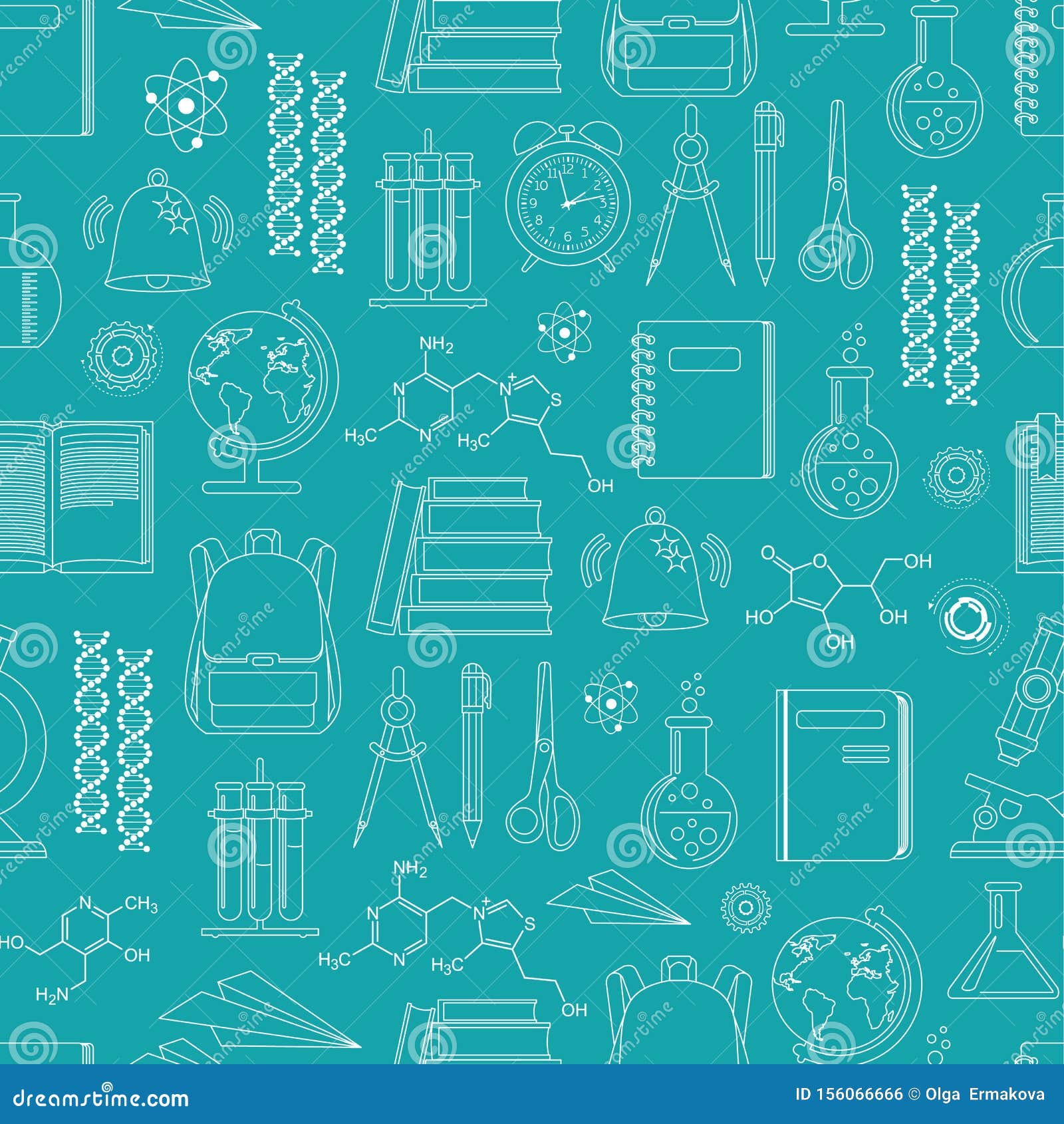 Seamless Pattern. School. Back To School. Vector Illustration with ...