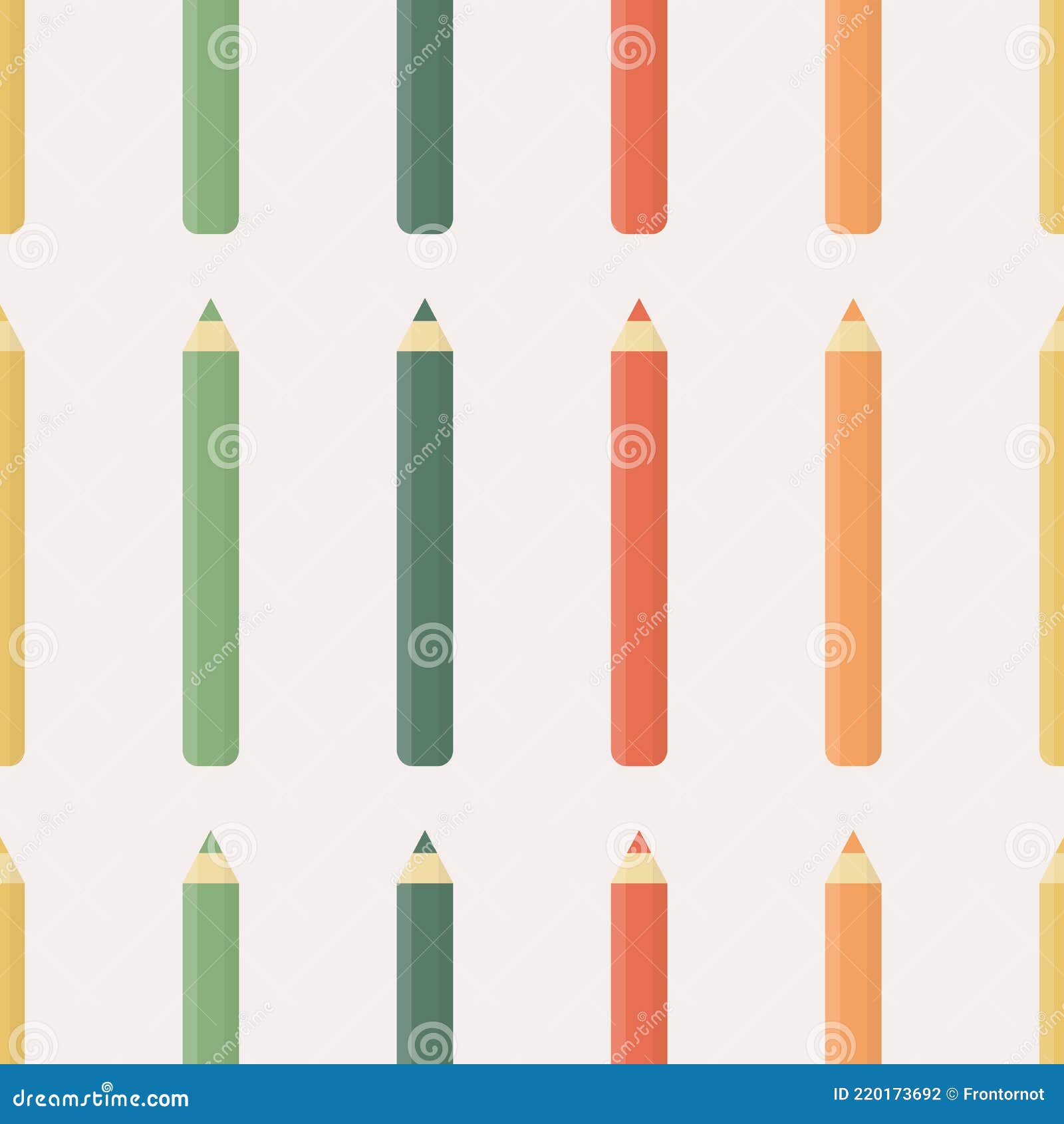 Seamless Pattern with School Cartoon Pencils. Back To School Background ...