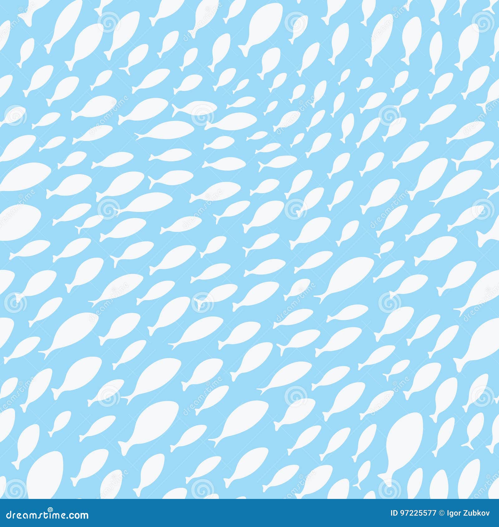 Seamless Pattern with a School of Fish. Wallpapers with Silhouettes of ...